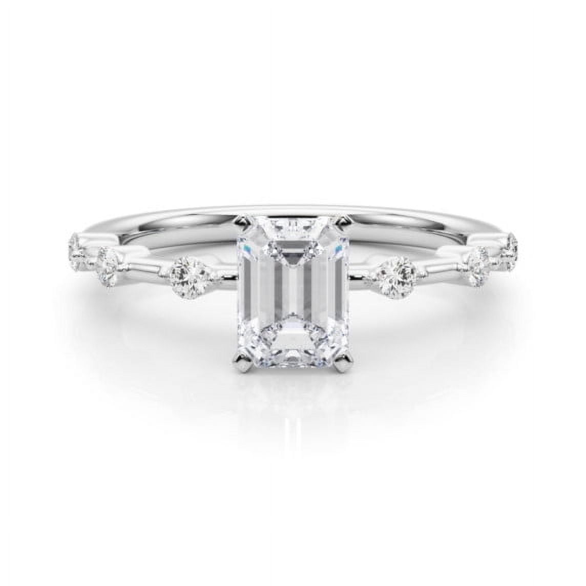 Ariana Jewelry 14K White Gold Plated - 2.12 Ct Emerald Cut Engagement ...