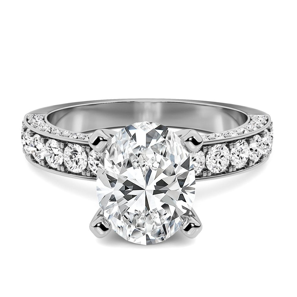 Ariana Jewelry 14K White Gold Plated - 2.22 Ct Oval Cut Engagement Ring for Her - Moissanite ...