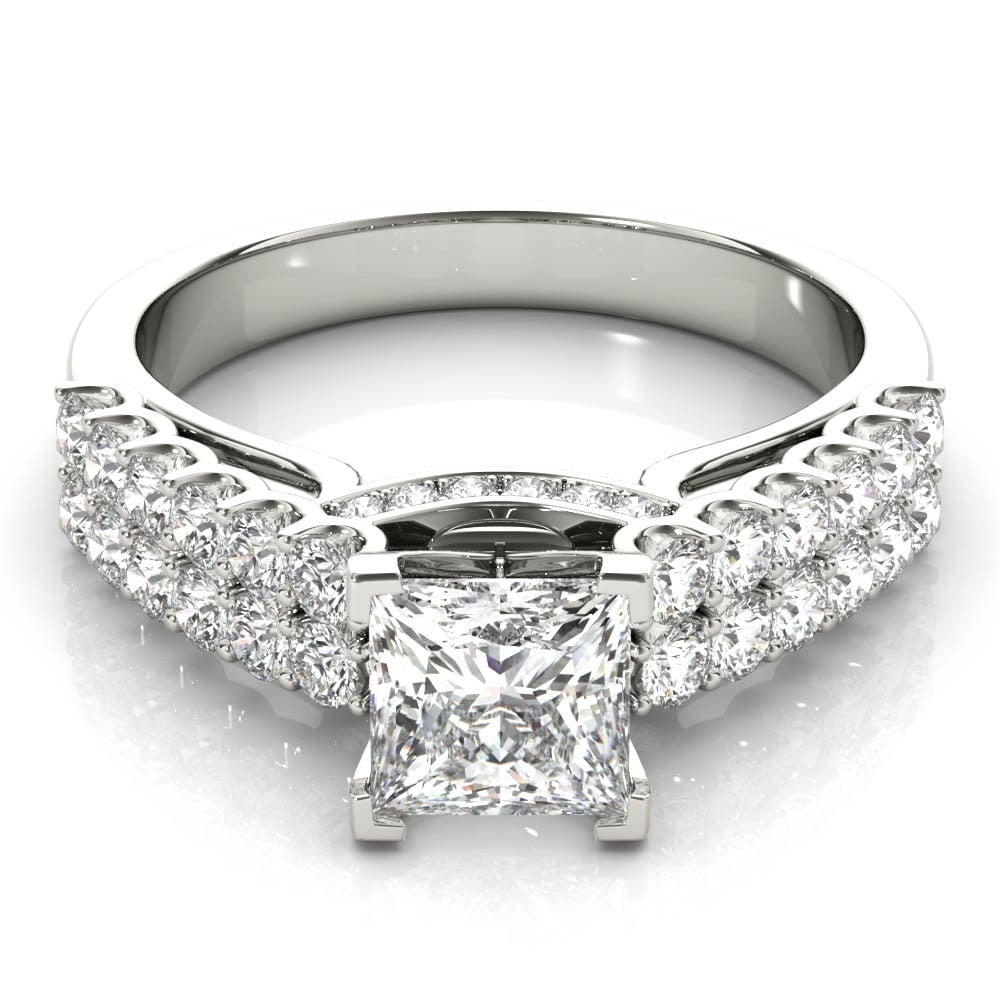 Ariana Jewelry 2.01 Ct Asscher Cut Solitaire Moissanite Ring - Moissanite - 14K White Gold ...
