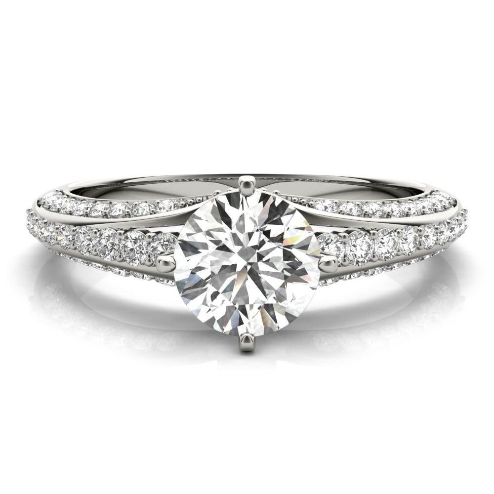 Ariana Jewelry 2.01 Ct Brilliant Round Cut Bypass Eternity Moissanite ...