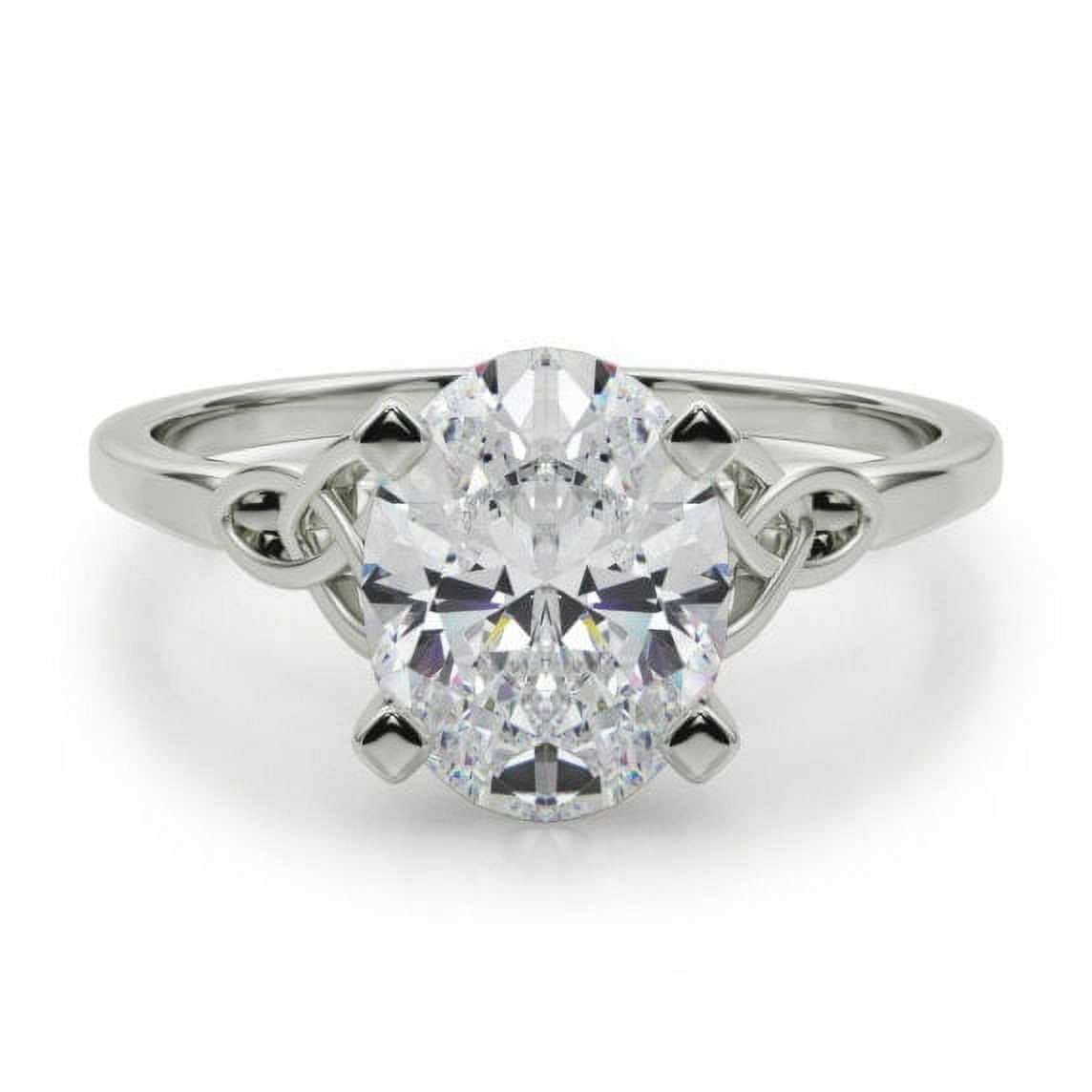 Ariana Jewelry 2.01 Ct Excellent Oval Cut Solitaire Moissanite Ring - Celtic Solitaire with ...