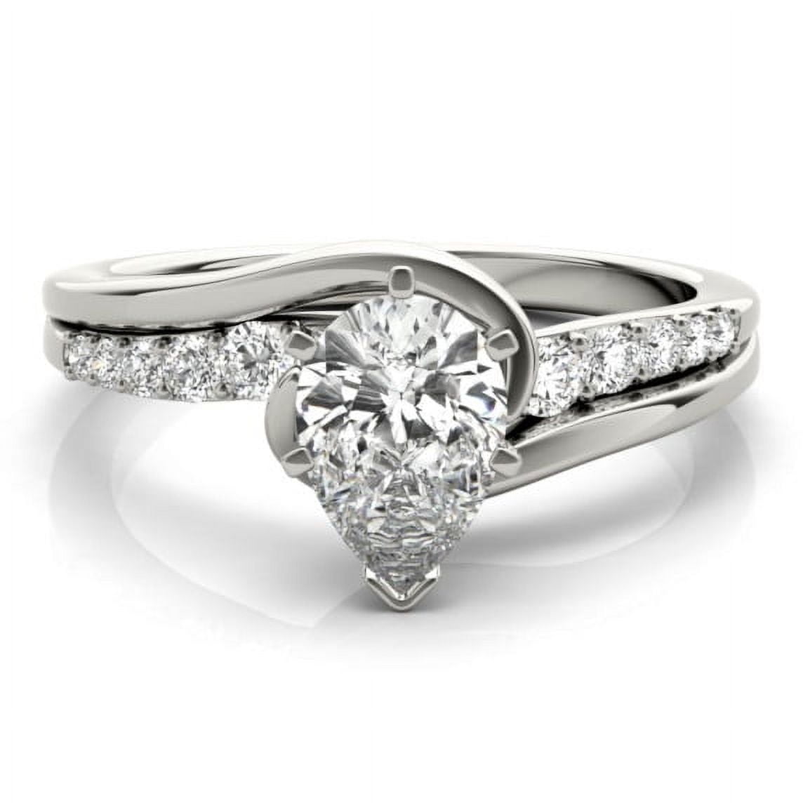 Ariana Jewelry 2.01 Ct Pear Cut Bypass Eternity Moissanite Ring ...