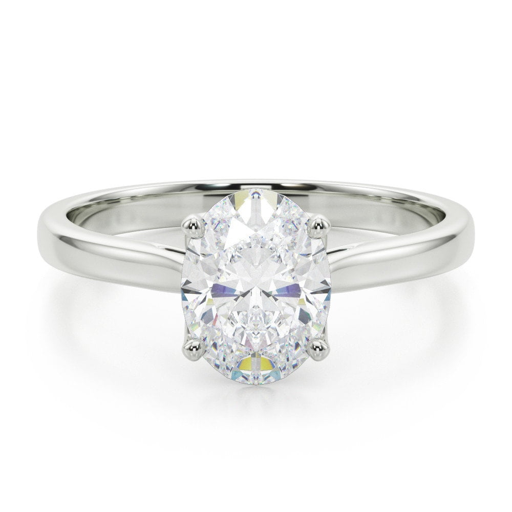 Ariana Jewelry 2.12 Ct Oval Cut Solitaire Moissanite Rings - Stunning Engagement Ring for Women ...