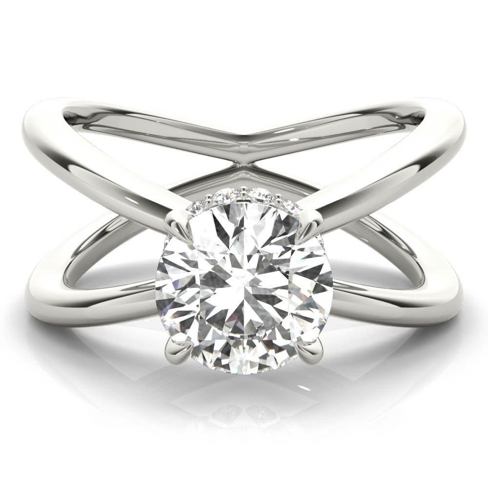 Ariana Jewelry 2.12 Ct Round Cut Halo Moissanite Ring - Split Shank ...