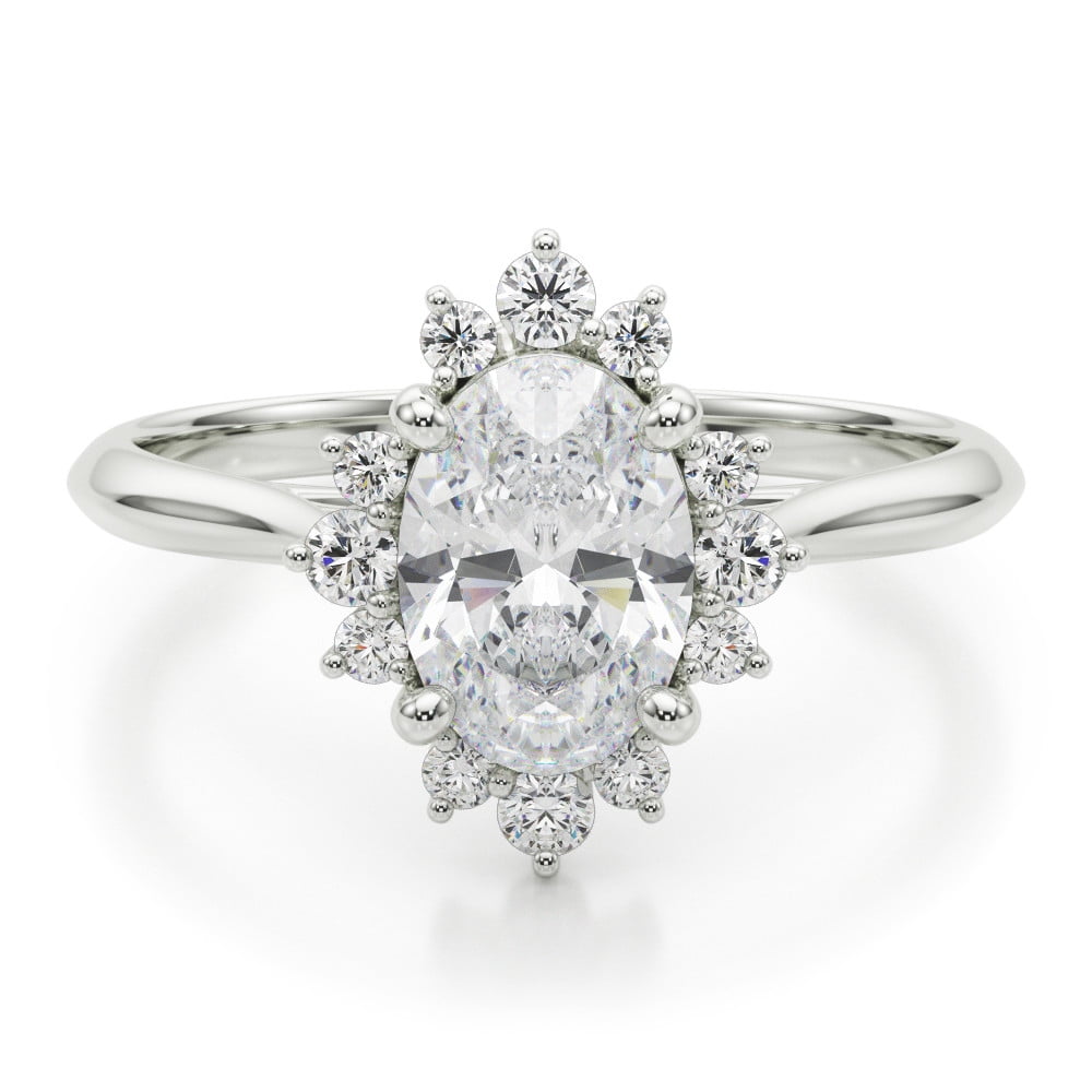 Ariana Jewelry 2.22 Ct Excellent Oval Cut Solitaire with Accent Moissanite Ring - Engagement ...