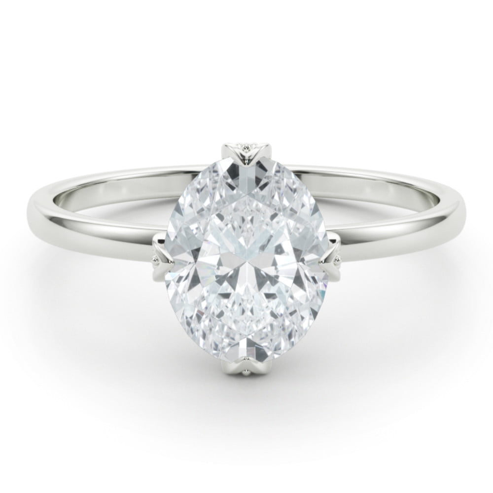 Ariana Jewelry 2.22 Ct Oval Cut Hidden Moissanite Ring for Her - Solitaire Engagement Ring ...