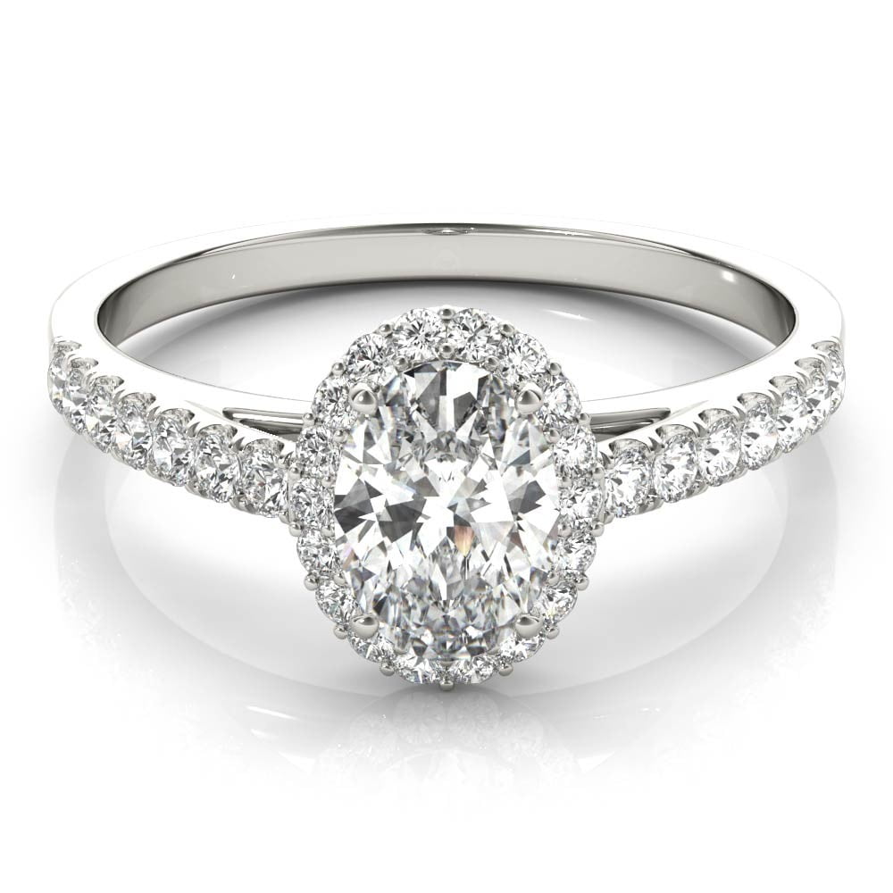 Ariana Jewelry 2.22 Ct Oval Cut Solitaire Engagement Rings for Women's - Moissanite Accent - 14K ...