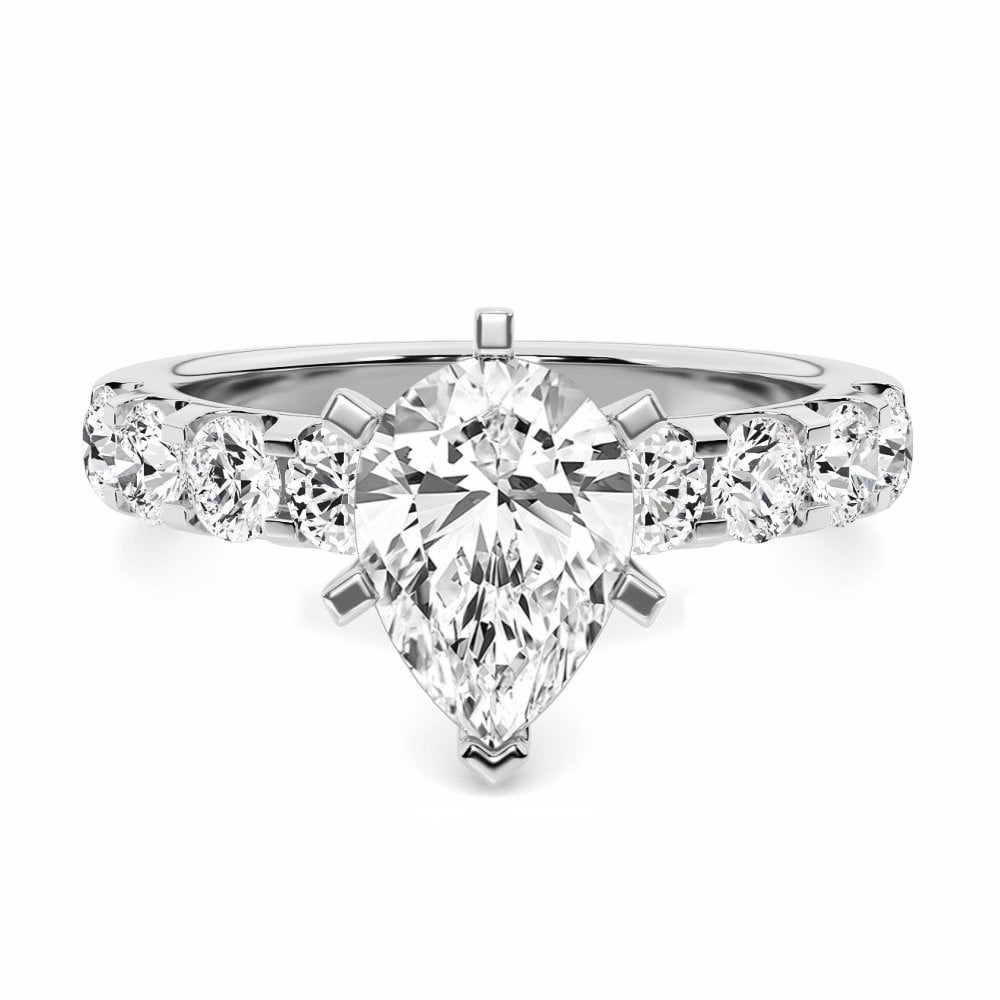 Ariana Jewelry 2.22 Ct Pear Cut Solitaire Engagement Ring - 14K White ...