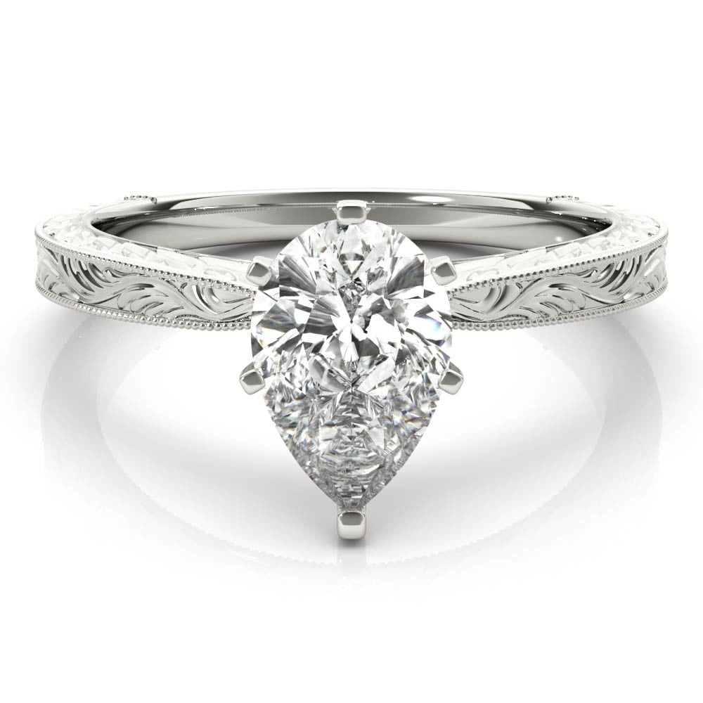 Ariana Jewelry 2.22 Ct Pear Cut Vintage Engagement Ring - Moissanite Moissanite in Solitaire ...