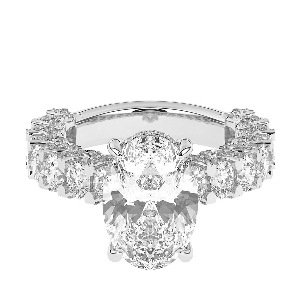 Ariana Jewelry 2.22 Ct Roval Cut Moissanite Ring for Women's - 14K White Gold Plated - Solitaire ...