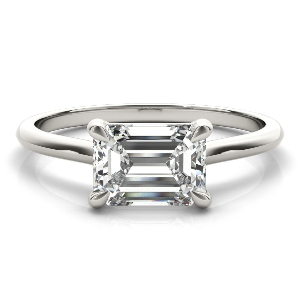 Ariana Jewelry 2.33 Ct Excellent Emerald Cut Solitaire Moissanite Ring ...