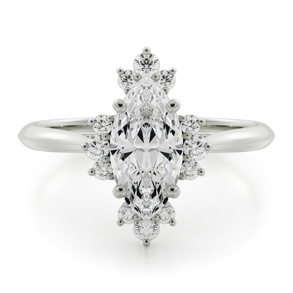 Ariana Jewelry 2.33 Ct Excellent Marquise Cut Solitaire with Accent Moissanite Ring - Engagement ...