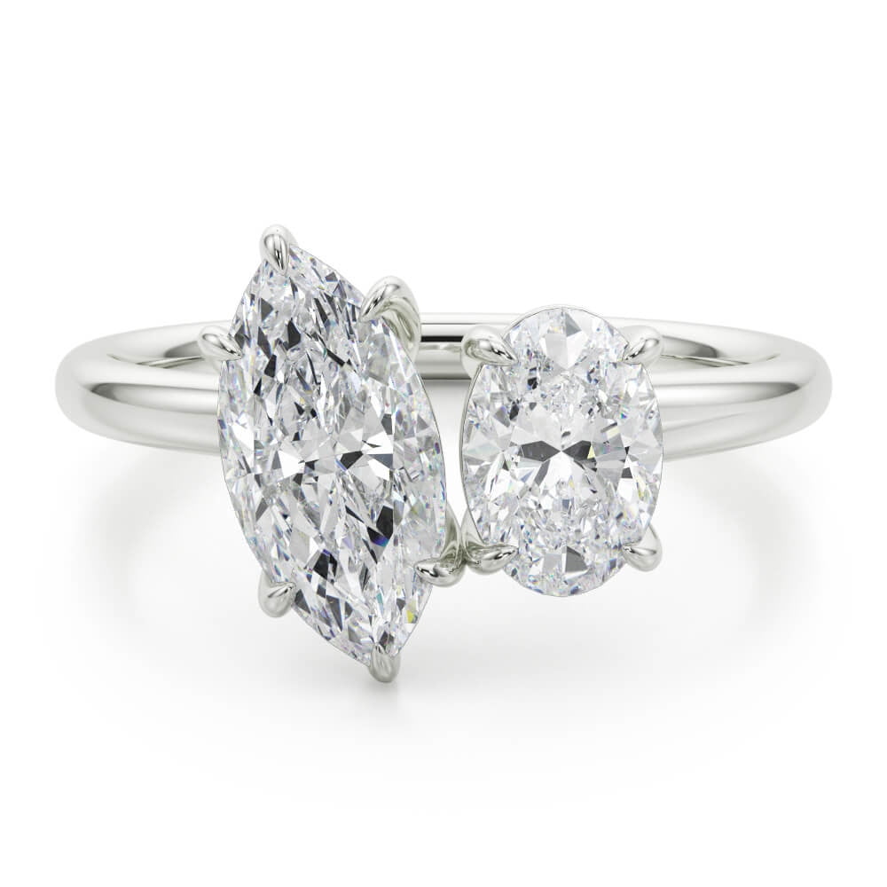 Ariana Jewelry Marquise Cut 2 Stone Engagement Ring - Toi Et Moi ...