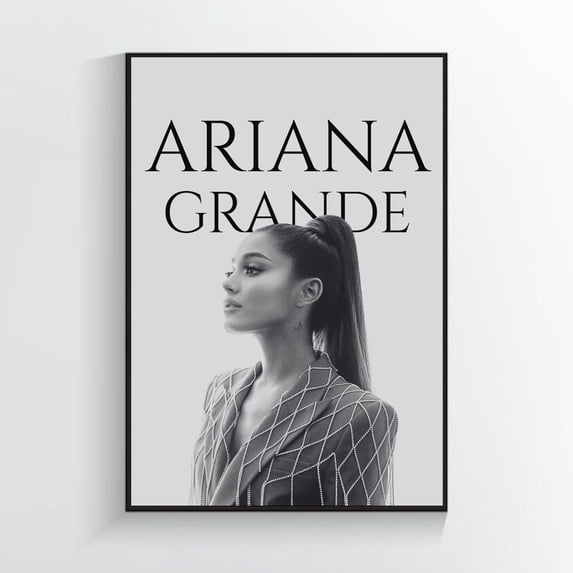 Ariana poster Grande Poster Minimal Black and White Pop Star Wall Art ...