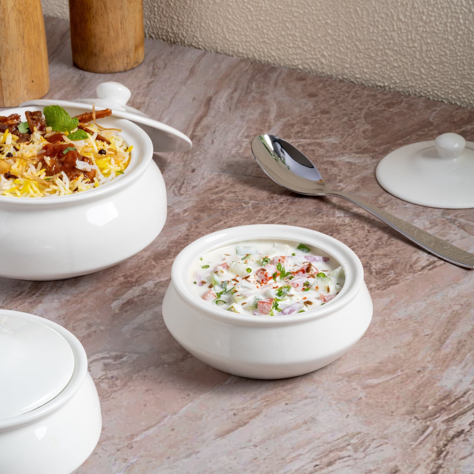 Ariane Gn 10 1/7 Oz Buffet-Warm White Porcelain Handi Bowl And Lid ...