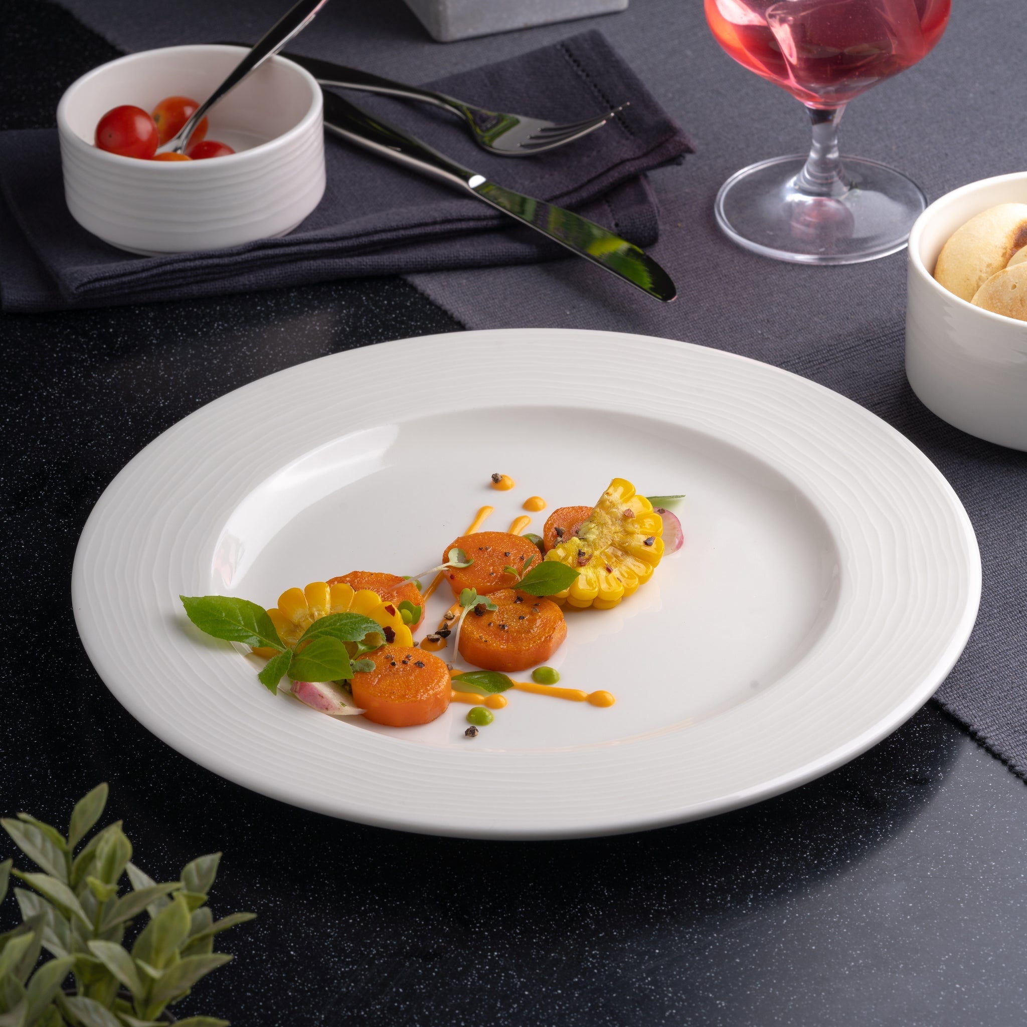 Ariane Prime 10 5/8" Eclipse Porcelain Flat Plate - Pack of 12 ...
