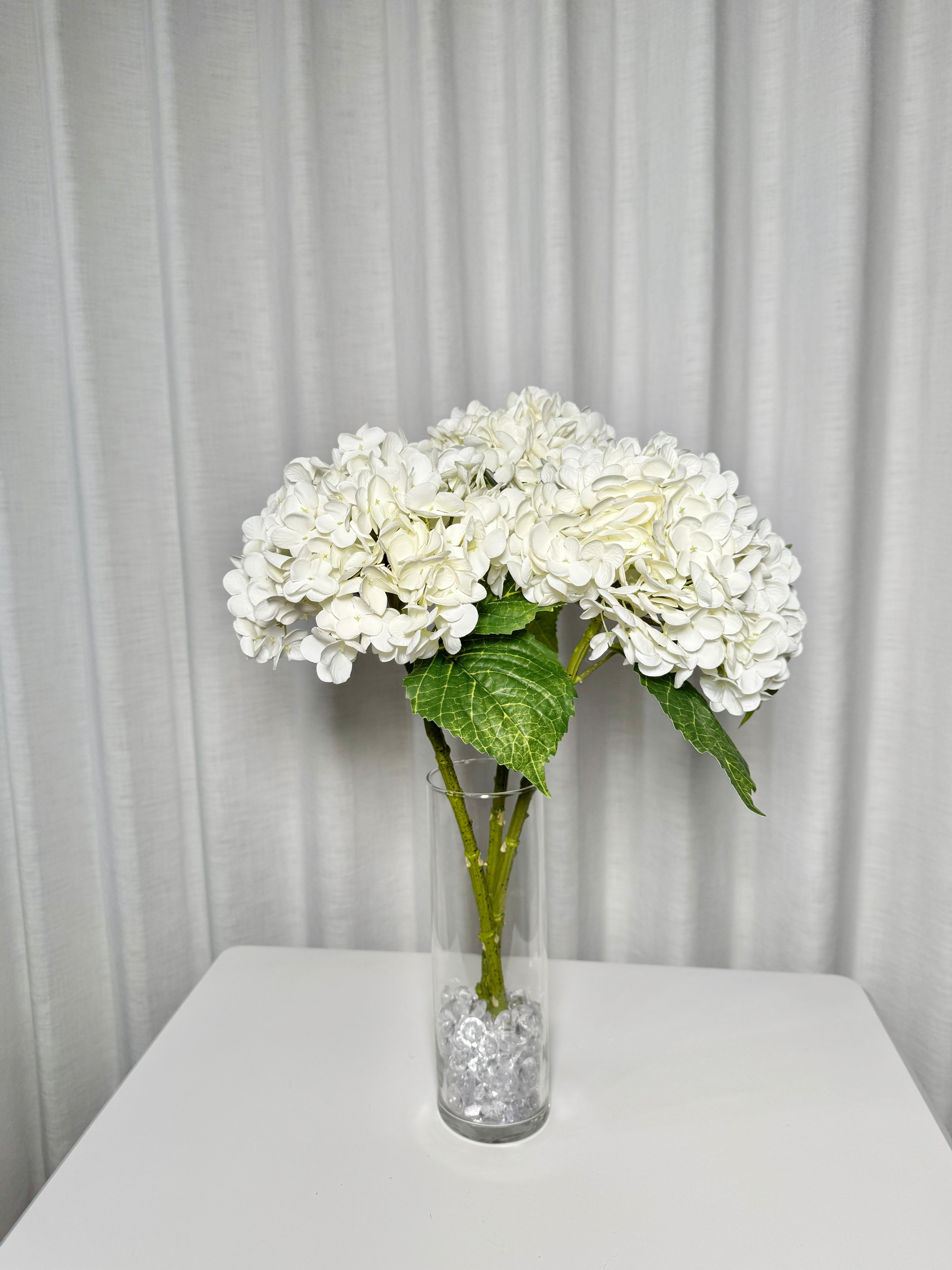 Ariane Real Touch Artificial White Hydrangea Flowers 20” Silk Floral ...