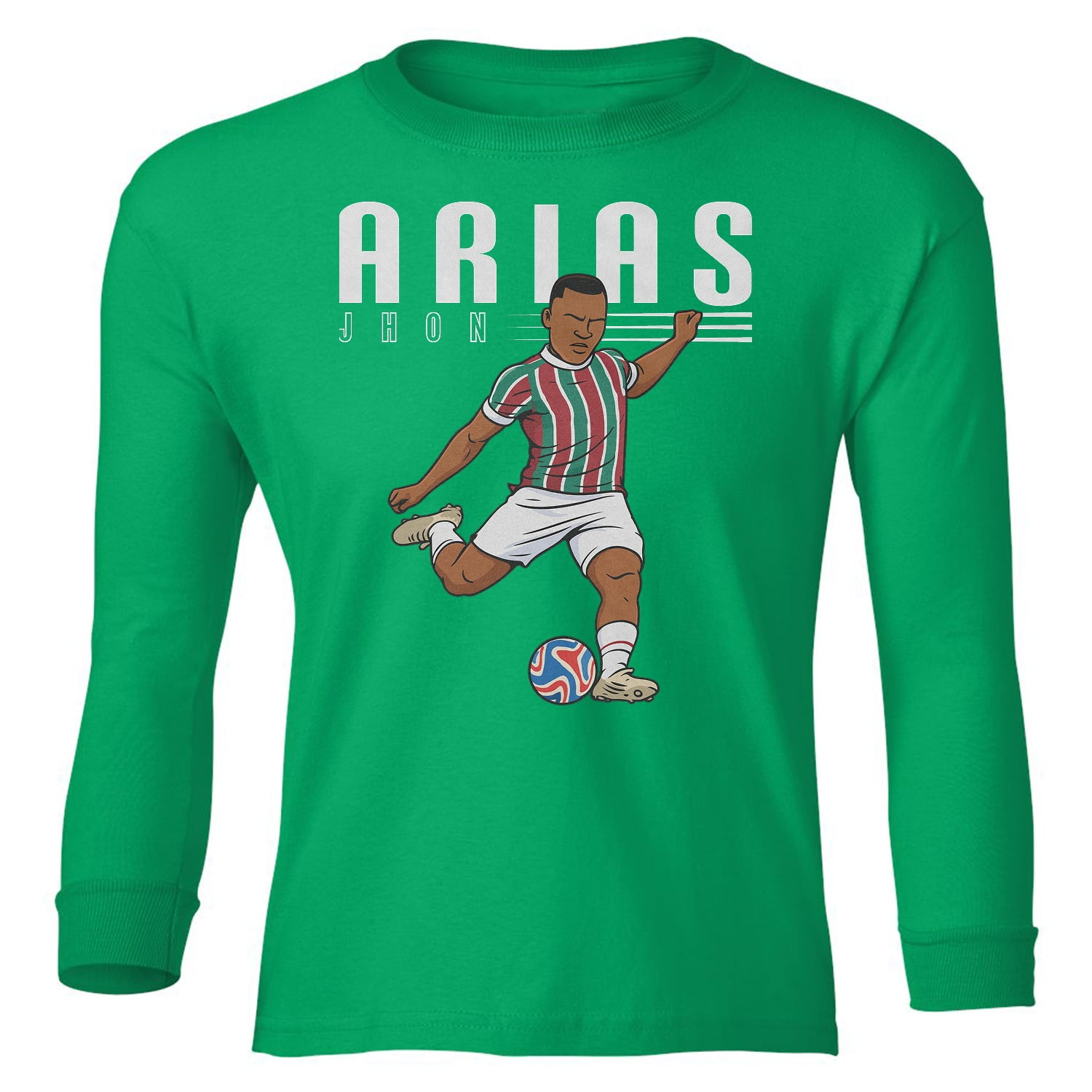 Arias Fluminense-Inspired Design - Soccer Fans Youth Long Sleeve T ...