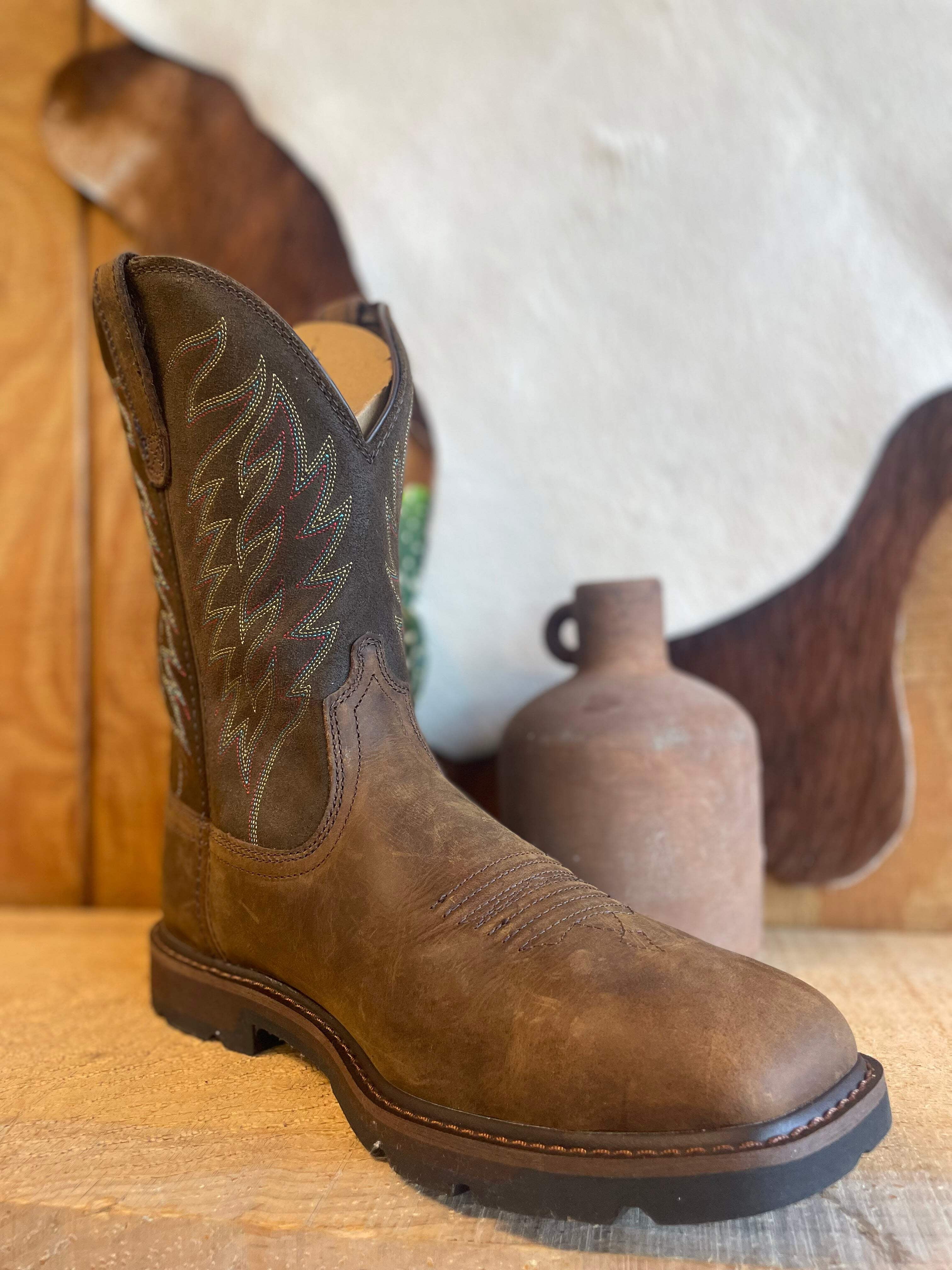 Ariat 10021108 Mens Boots Groundbreaker Wide Square Toe Steel Toe Work ...