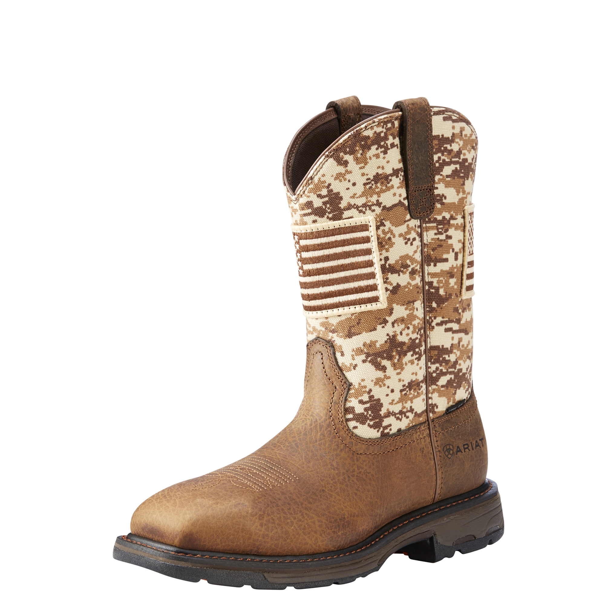 Ariat 10022968: Men's Workhog Patriot Steel Toe Work Boot, Earth/Sand ...
