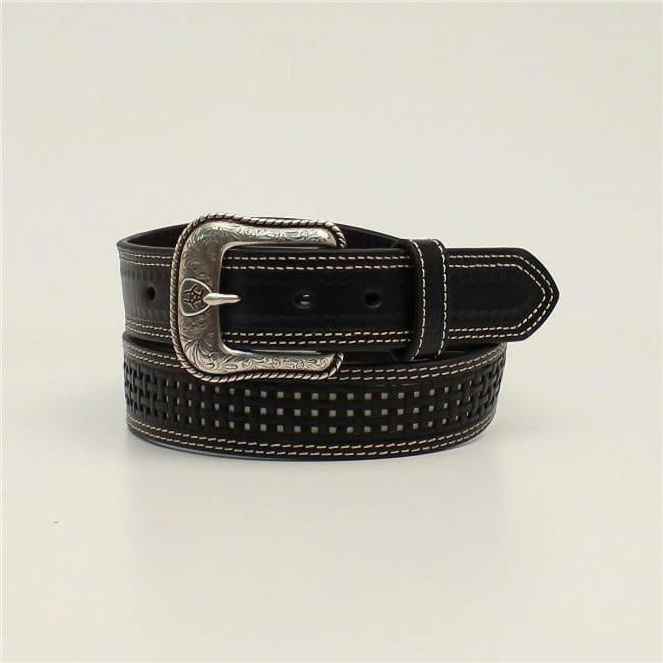 Ariat® Men's Basket Weave Black Leather Belt A1035801 - Walmart.com