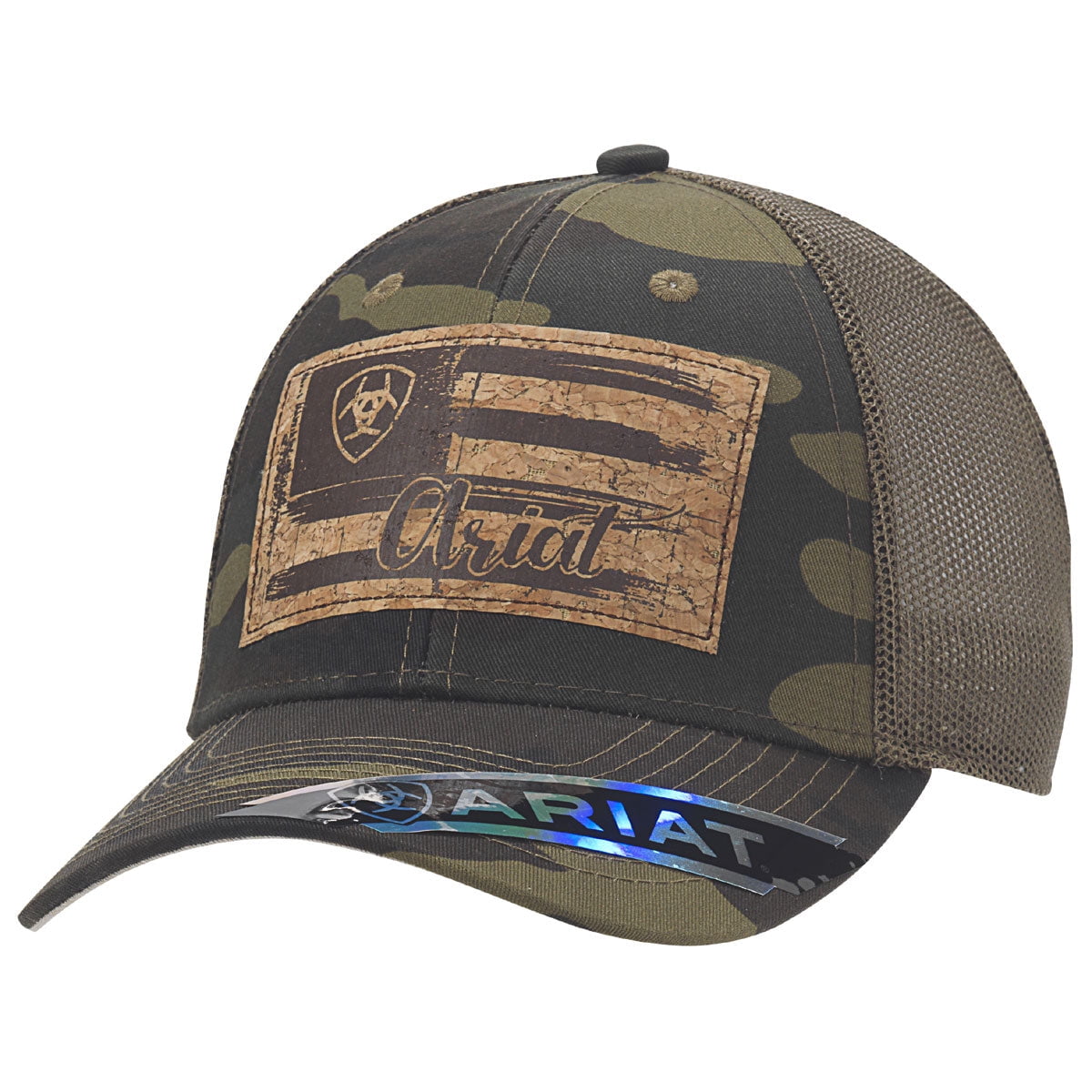 Ariat A3000160222 Womens 6-Panel Baseball Cap with Flag & Cork Patch ...