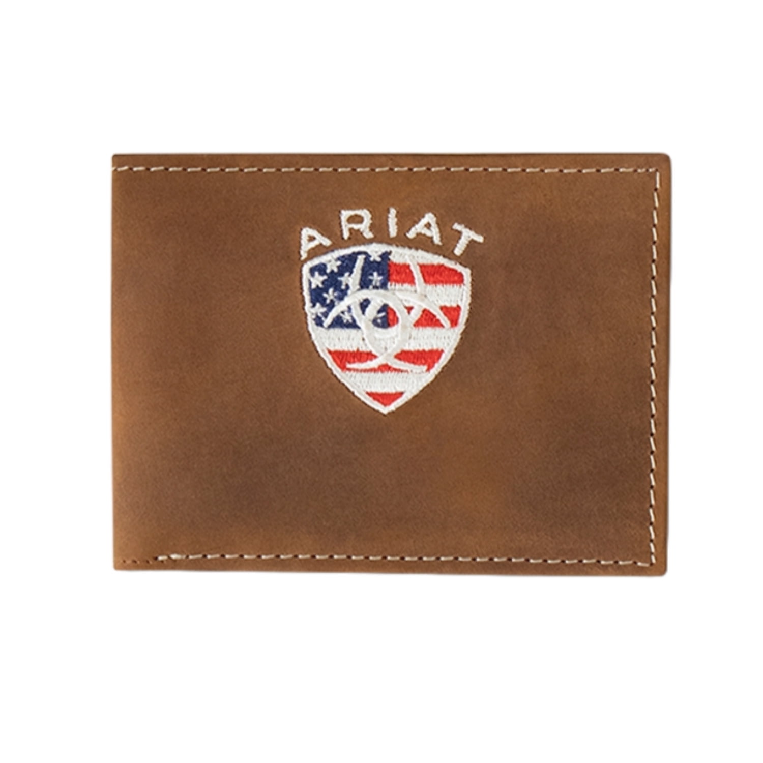 Ariat American Flag Embroidered Aged Back Bifold Wallet A35549217 ...