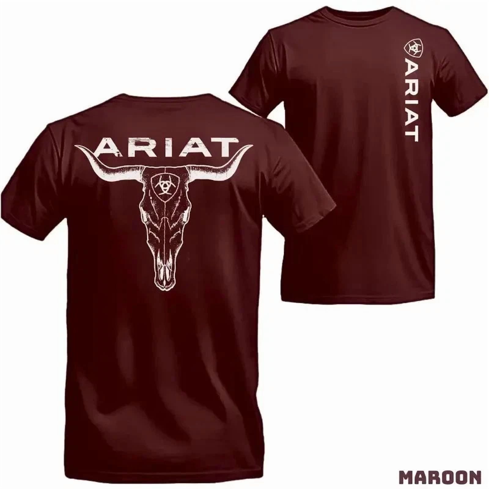 Ariat Cowboy Style T-Shirt Featuring A Western Inspired Bull Skull ...