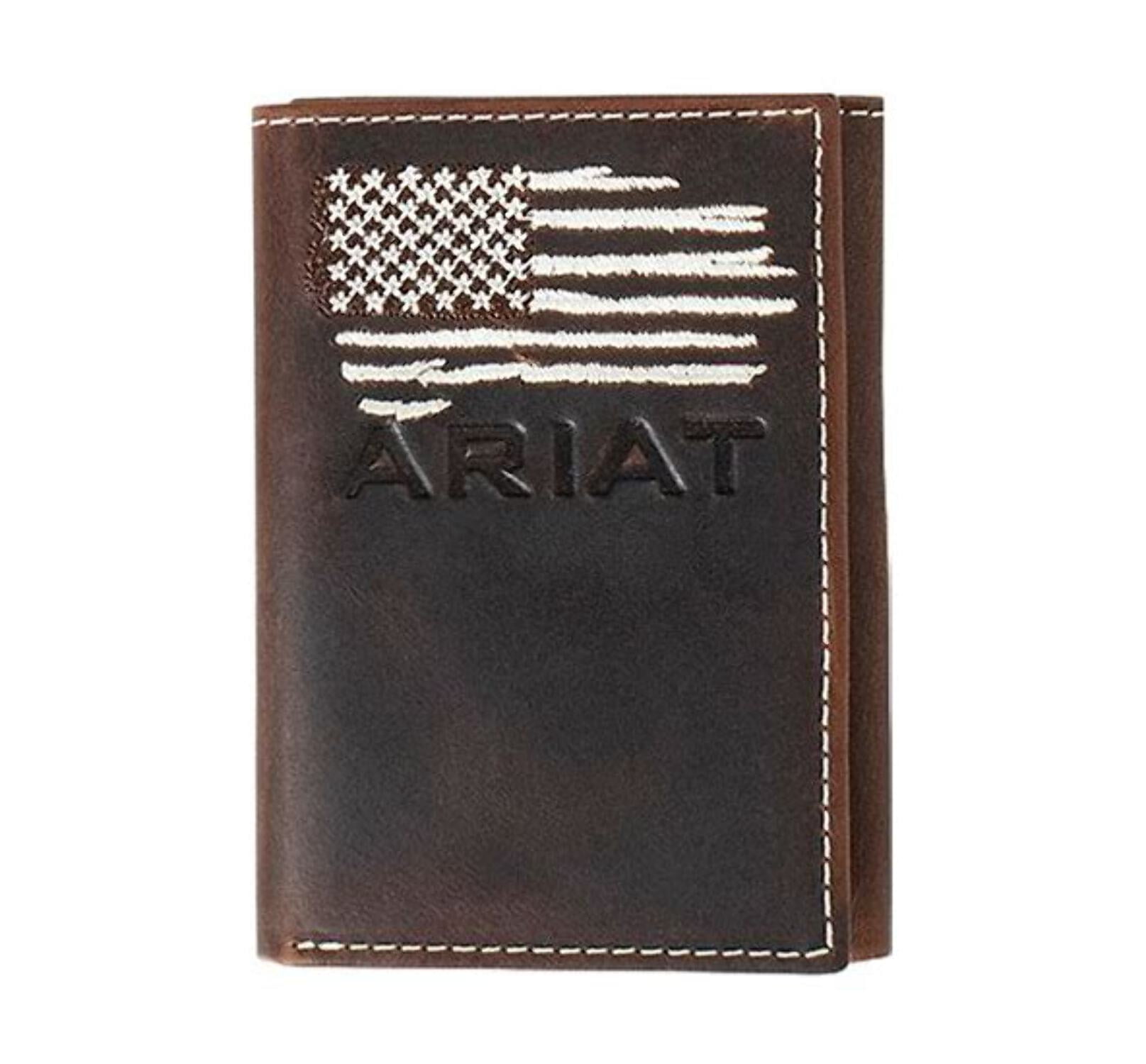 Ariat Distressed American Flag Trifold Wallet A3553934 - Walmart.com