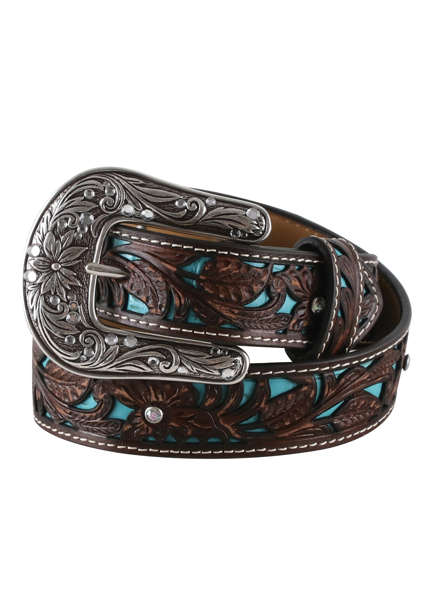 Ariat® Childrens Brown Turquoise With Floral Overlay Belt A1304027 ...
