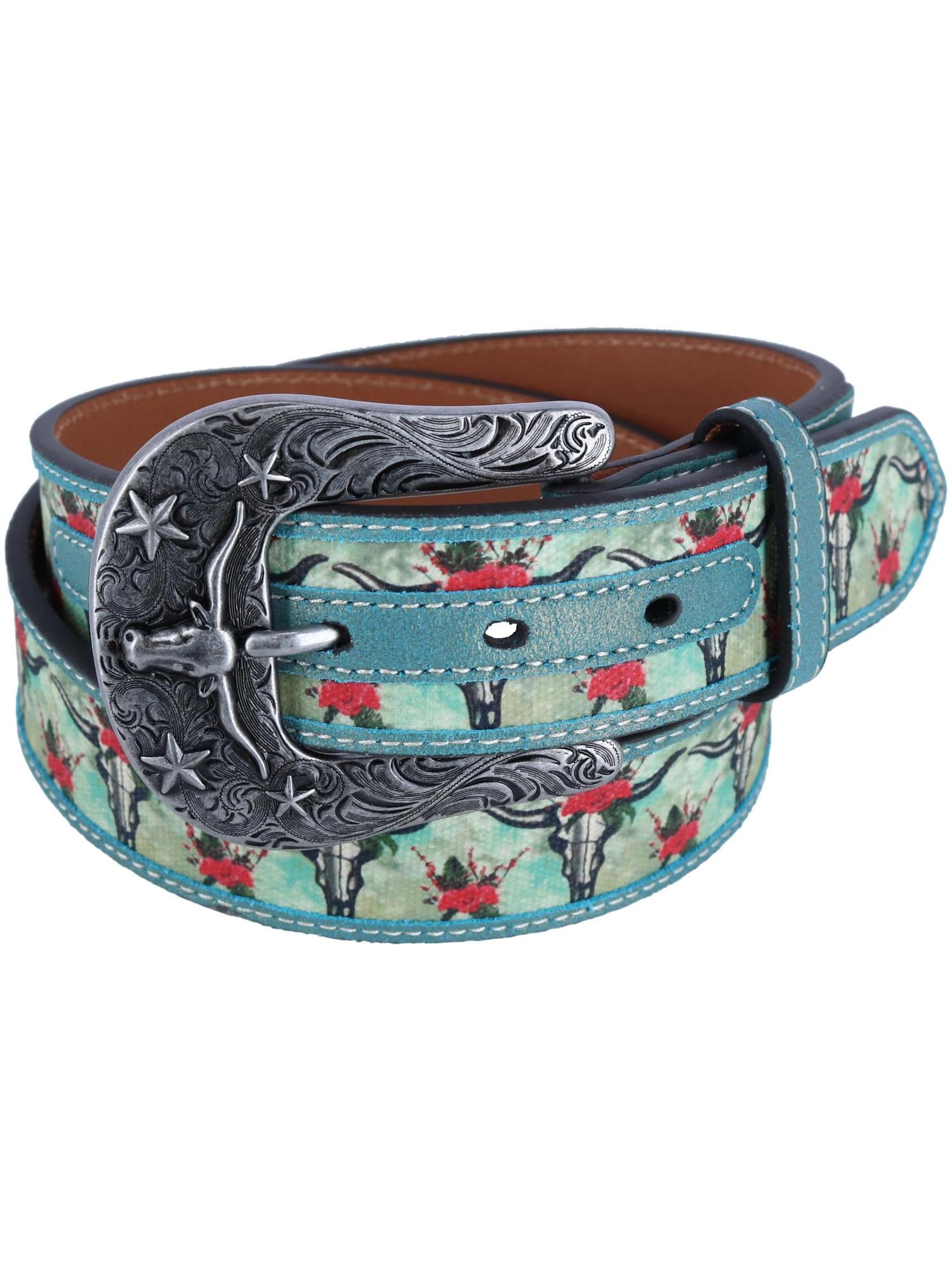 Ariat Longhorn Floral Print Western Belt (Women) - Walmart.com