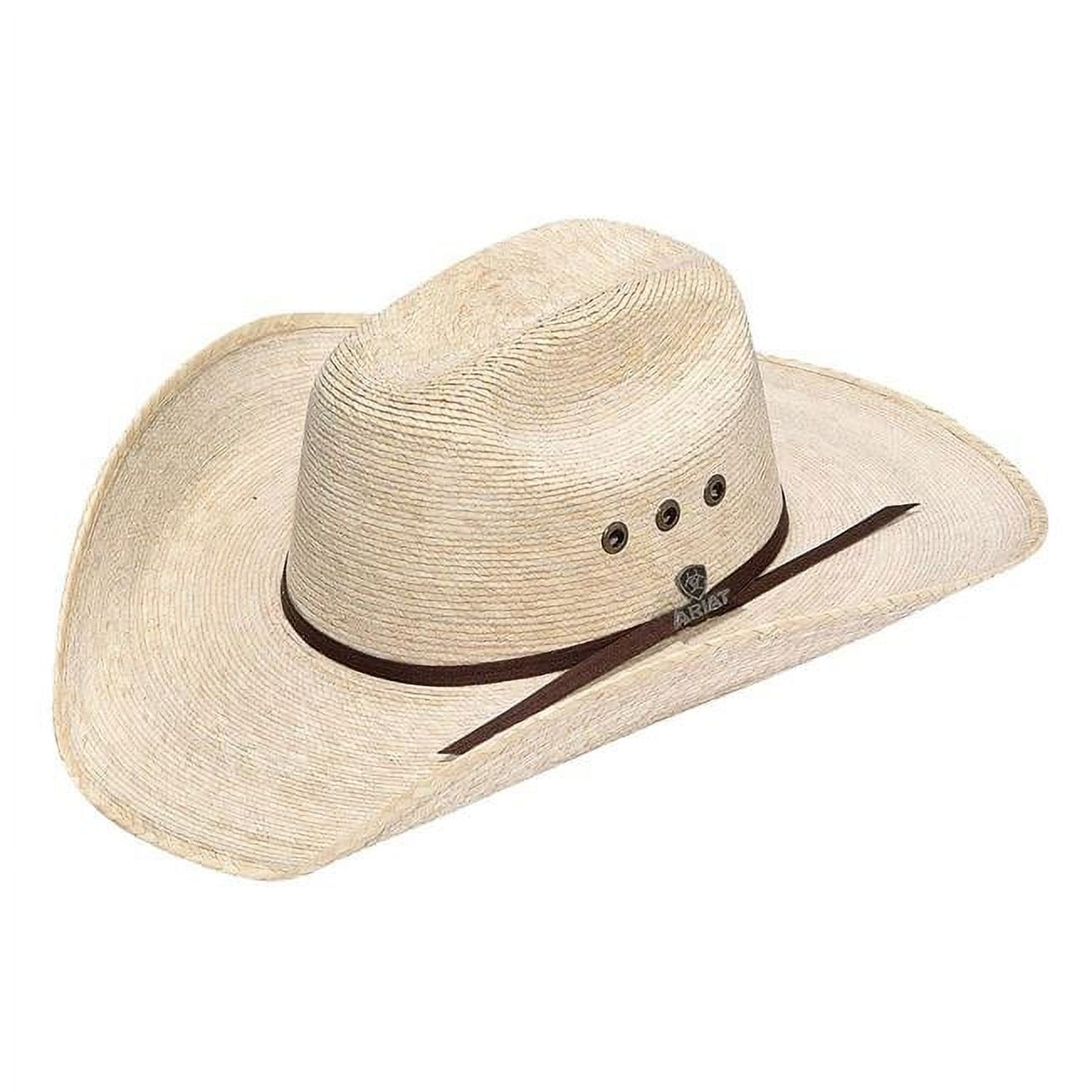 Ariat® Men's Natural Palm Straw Cowboy Hat A73104 - Walmart.com