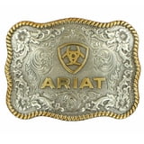 Ariat Men's Rectangle Round Edge Belt Buckle, Silver, Gold, OS ...