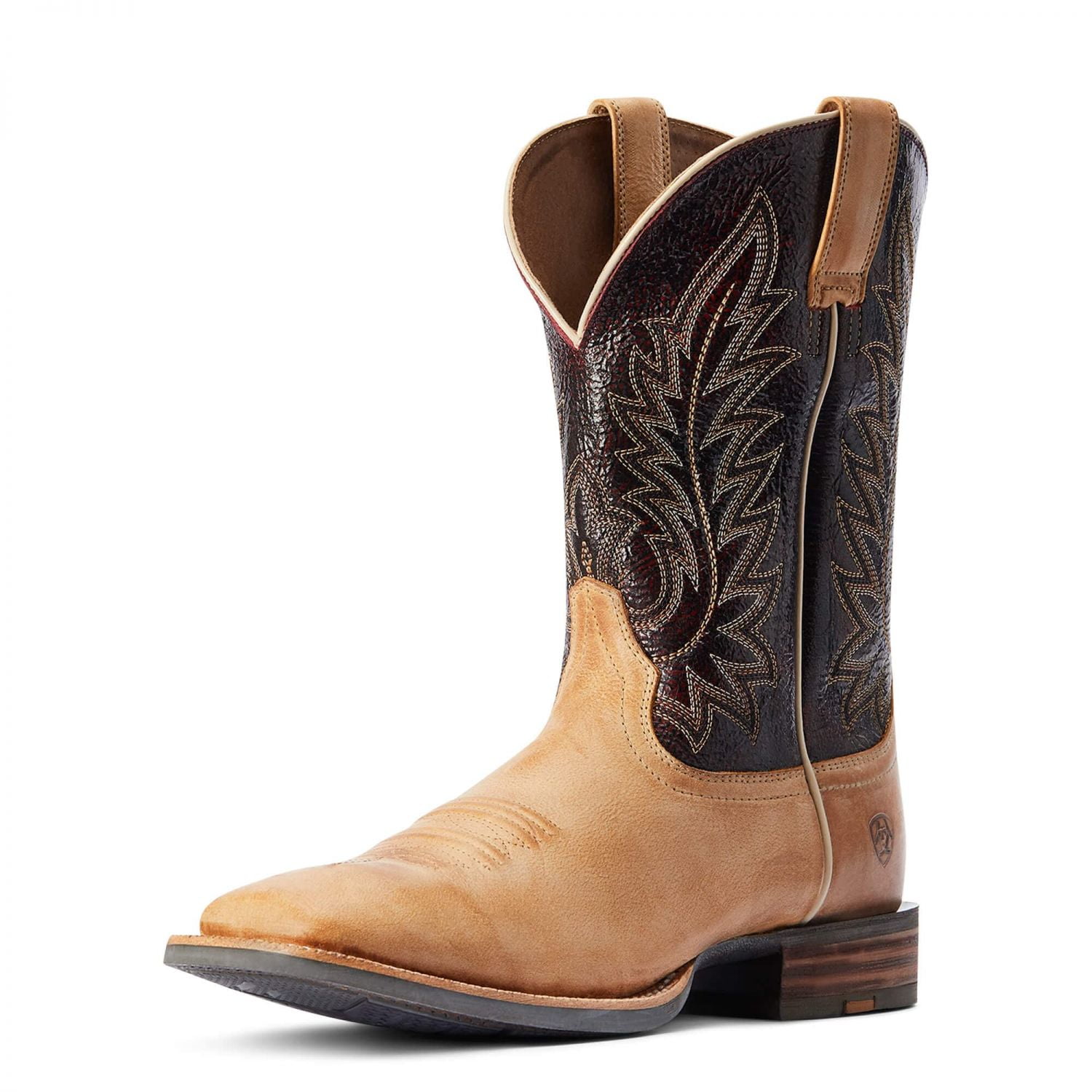 Ariat Mens Ridin High Western Boot Desert Tan/Dark Brick 13 - Walmart.com