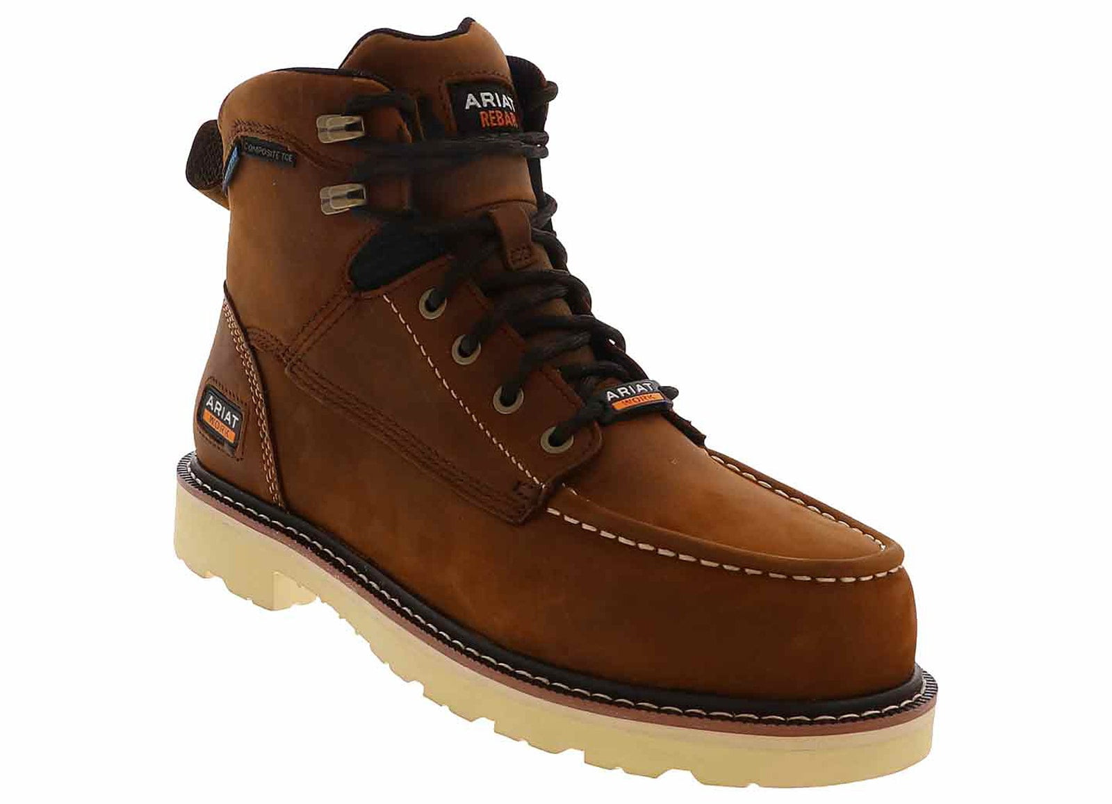 Ariat Rebar Lift 6 Inch Waterproof Comp Toe Work Boot | 10046876 Brown ...