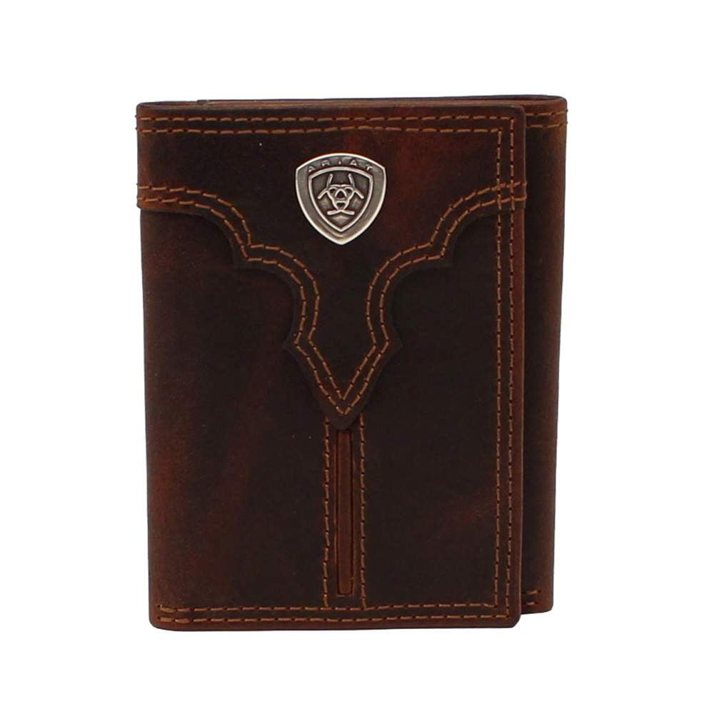 Ariat® Men's Brown Center Bump Shield Trifold Wallet A3550102 - Walmart.com