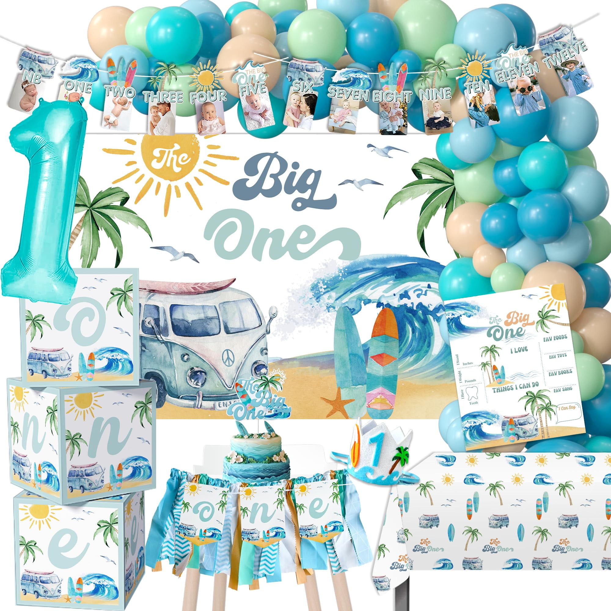 Aribra Surf FirstEGSC Birthday Party Supplies Boy, Summer Hawaiian ...