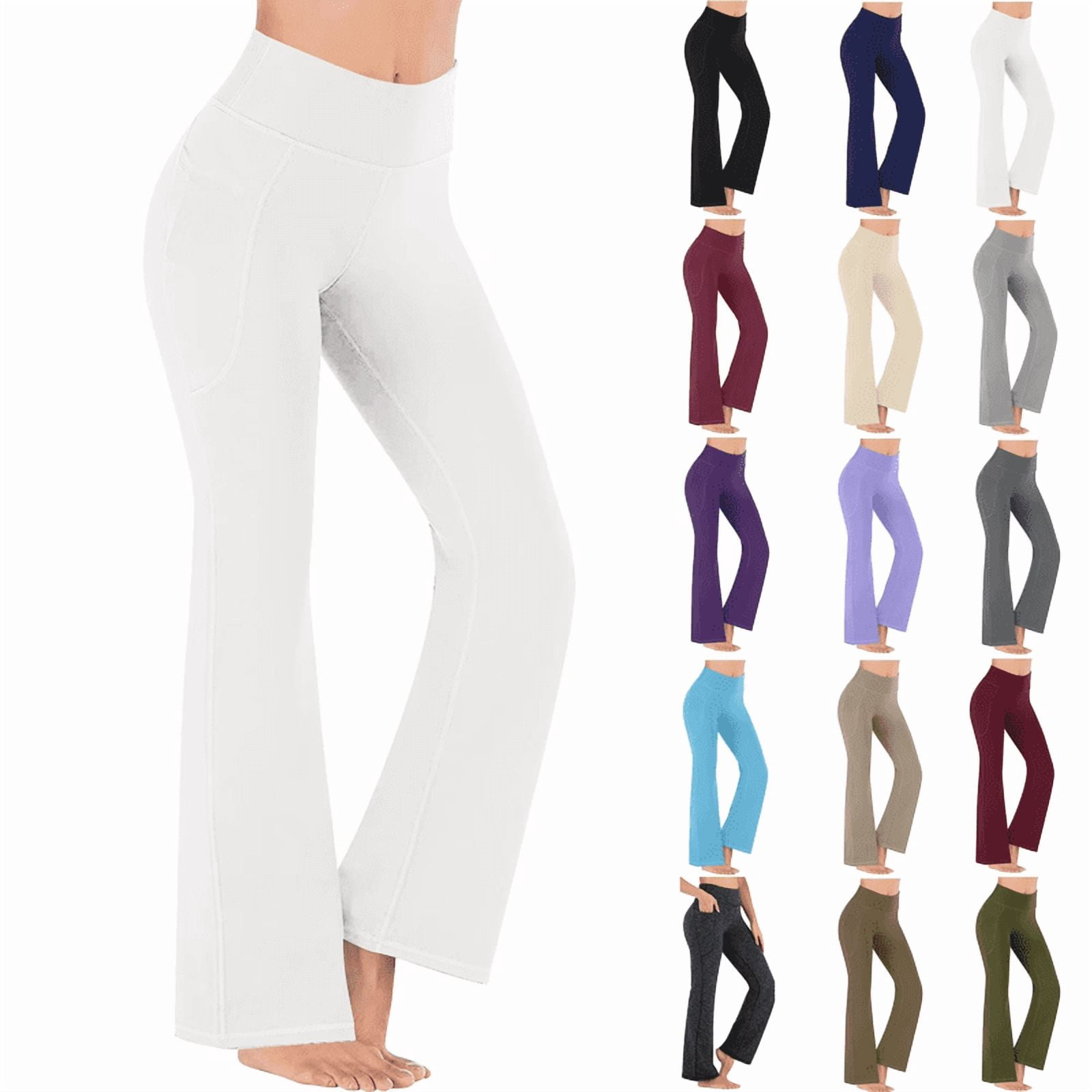 Aricy Flare Yoga Pants for Women Leggings with Pockets High Waist Yoga ...