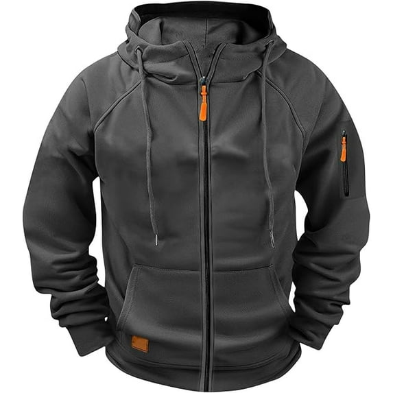 Aricy Hoodies For Men Cargo Jacket Full Zip Tracksuit Sweatshirt Long ...