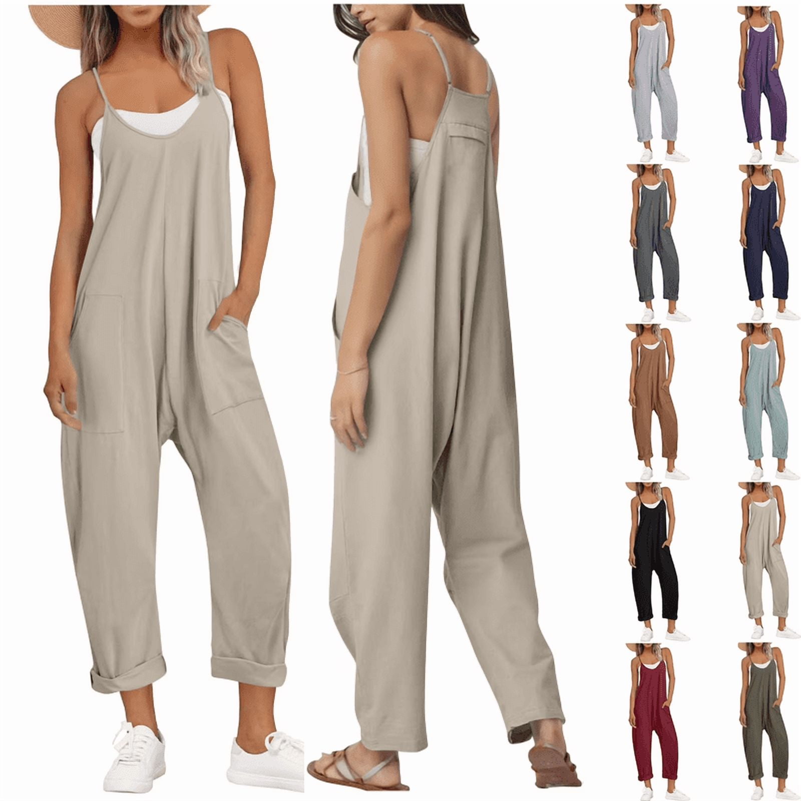 Aricy Jumpsuits for Women dressy elegant Casual Oversize Fashion Solid ...
