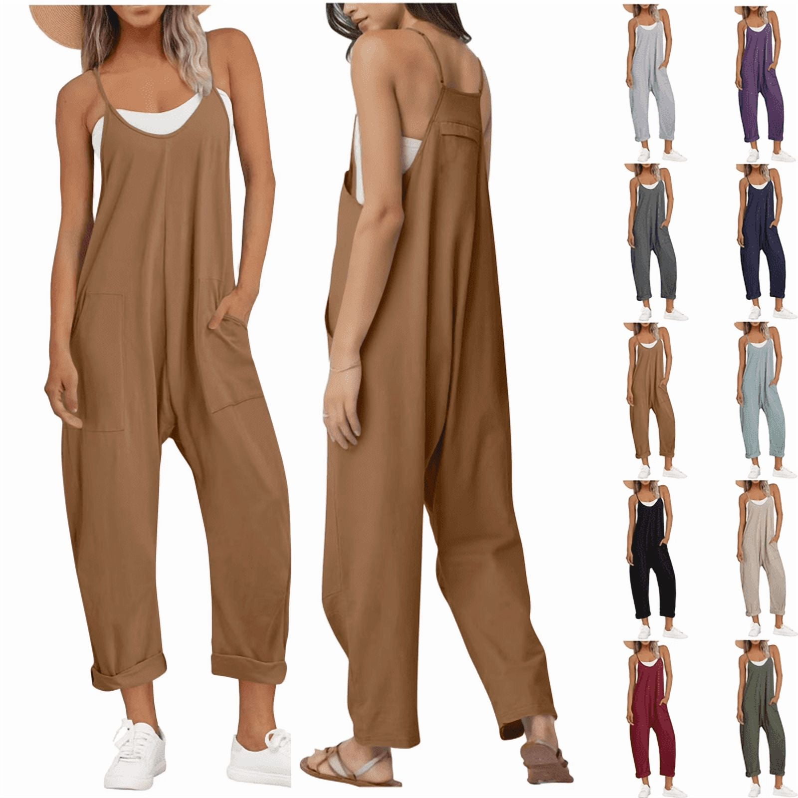 Aricy Jumpsuits for Women dressy elegant Casual Oversize Fashion Solid ...