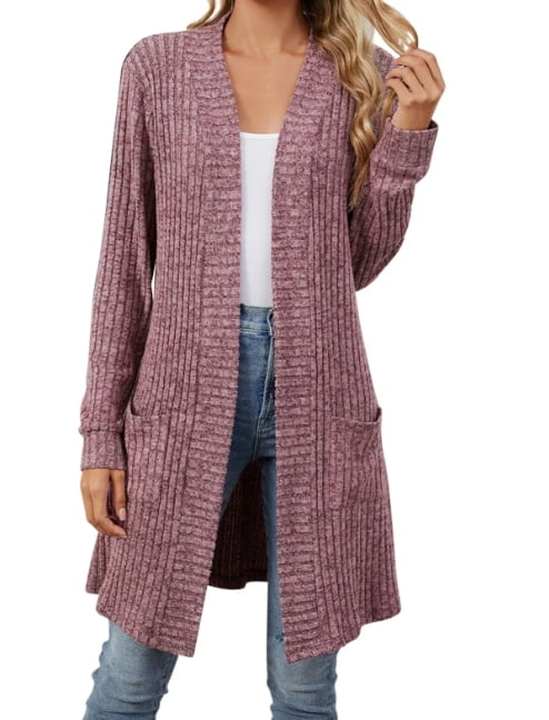 Aricy Ribbed Knit Cardigan Sweaters for Women Long Dusters Cozy Soft ...