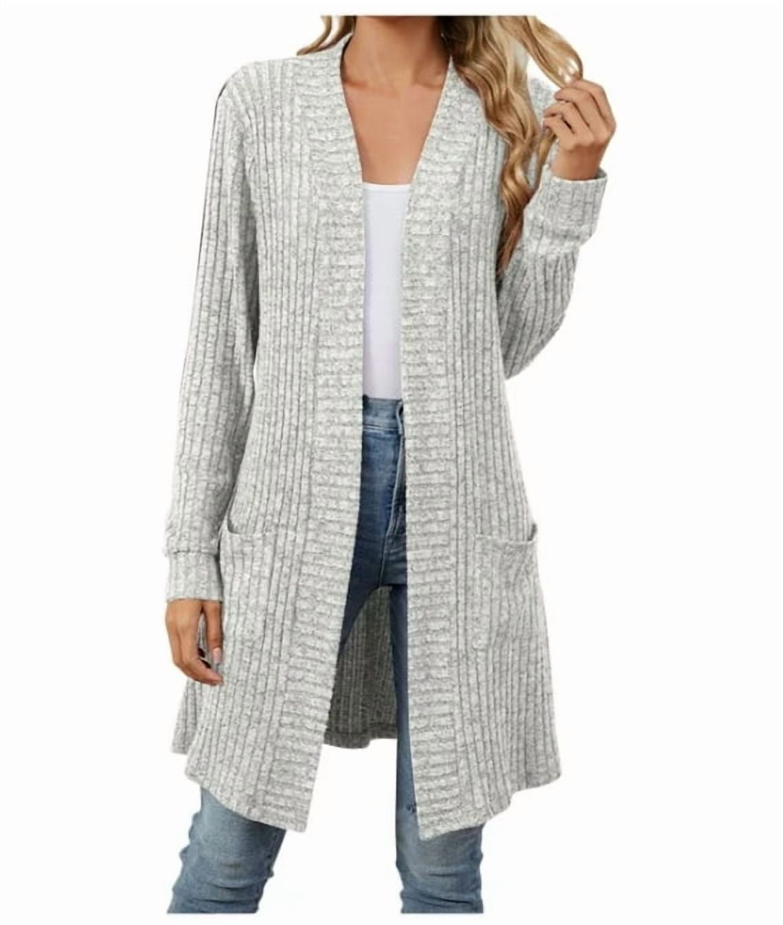 Aricy Ribbed Knit Cardigan Sweaters for Women Long Dusters Cozy Soft ...