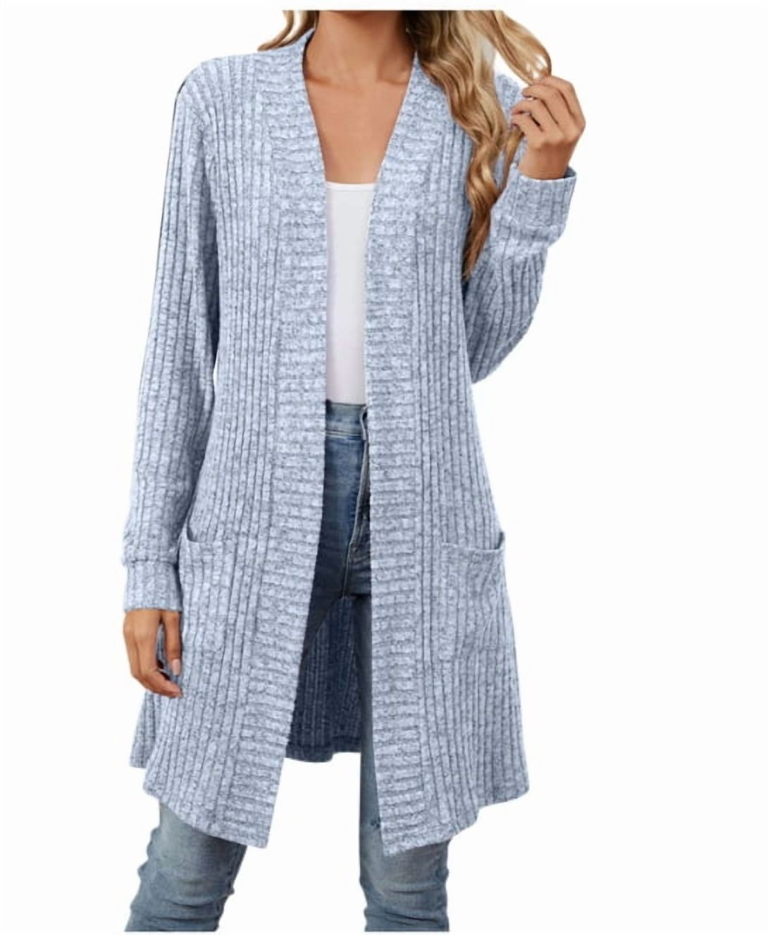 Aricy Ribbed Knit Cardigan Sweaters for Women Long Dusters Cozy Soft ...