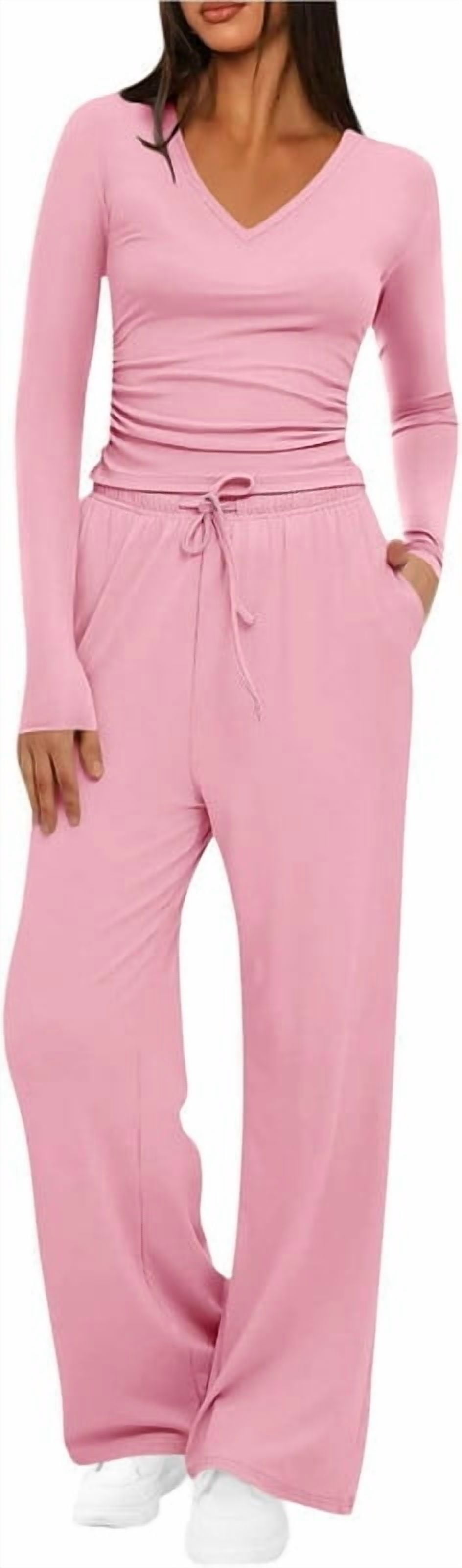 Aricy Tracksuit Womens Full Set 2 Piece Outfits Stretch Long Sleeve V ...