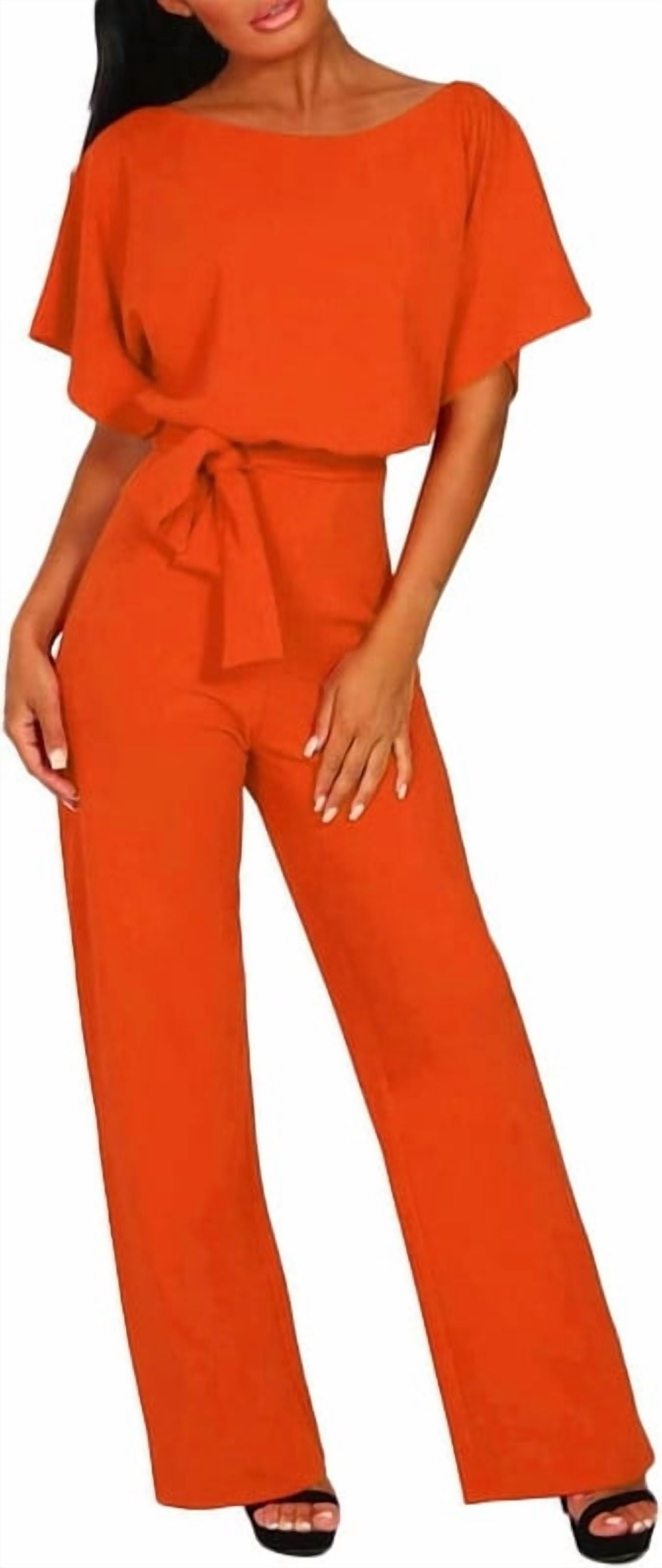 Aricy Women's Summer Elegant One Piece Outfits Jumpsuit Wide Leg Crew ...