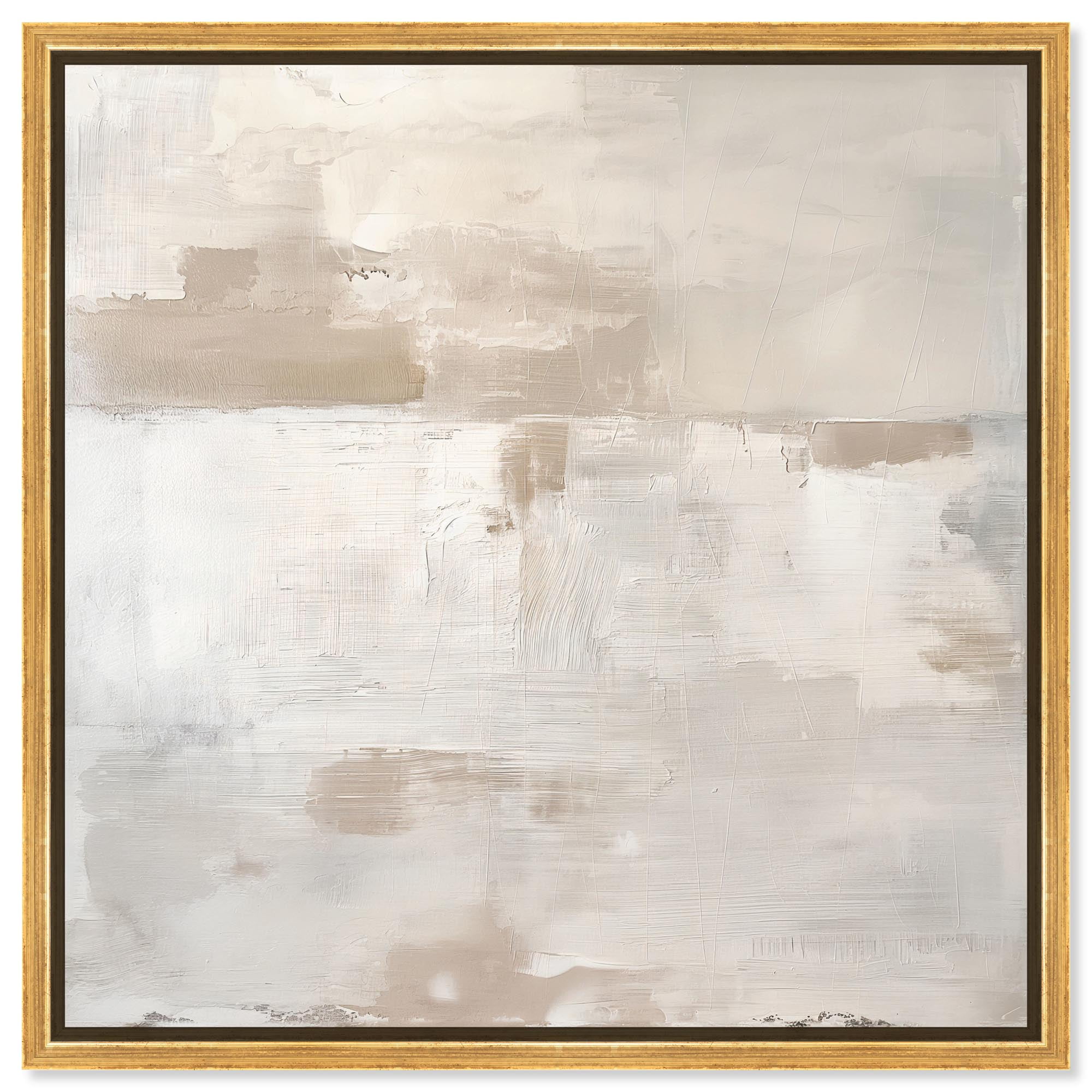 Arid Hues (I) Canvas Minimalist Abstracts by Art Remedy, Gold Frame, 30 ...