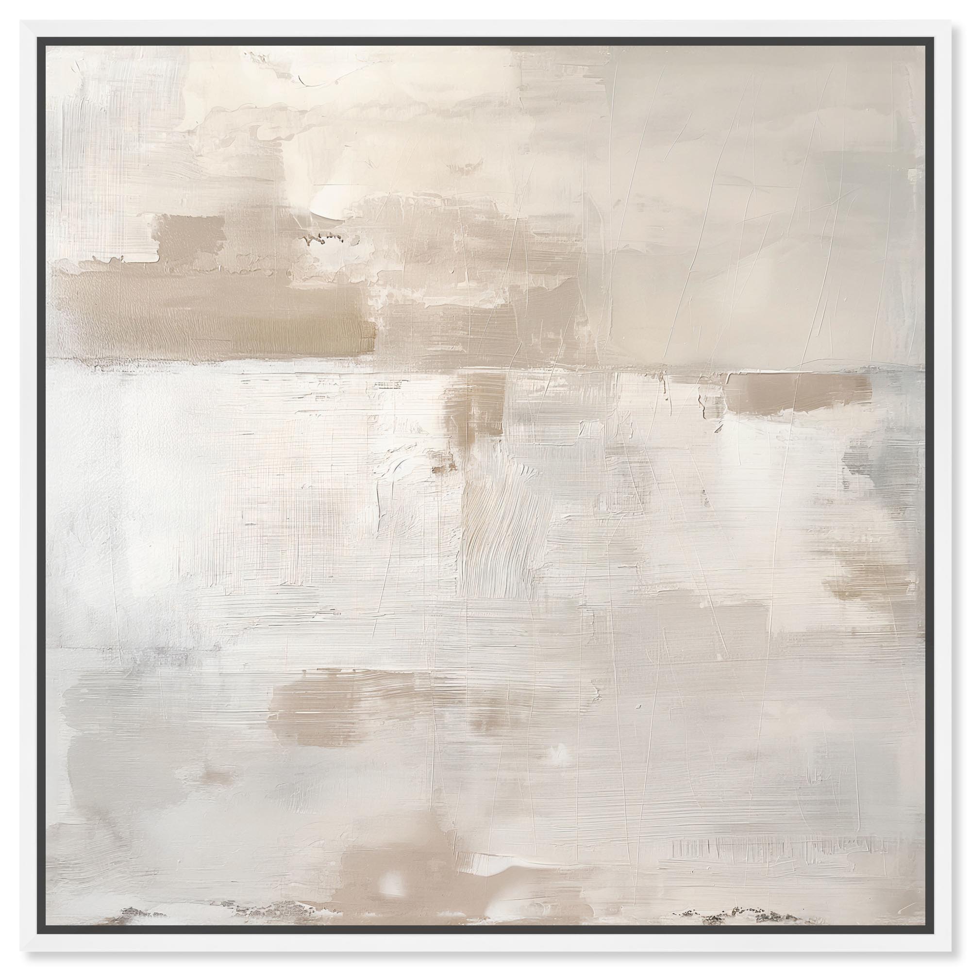 Arid Hues (I) Canvas Minimalist Abstracts by Art Remedy, White Frame ...