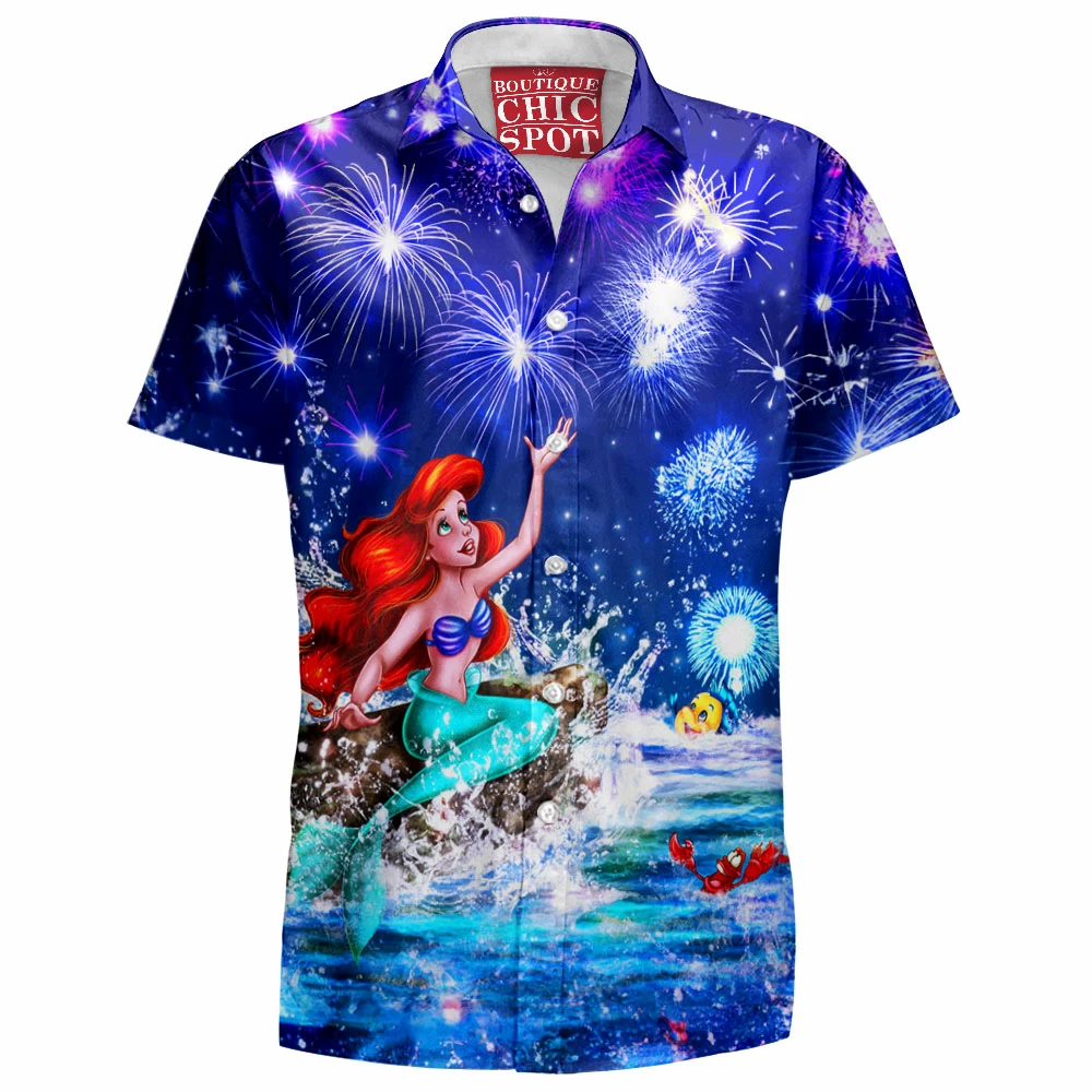 Ariel 3D Hawaiian Shirt - Little Mermaid Disney Graphic Tee - Walmart.com