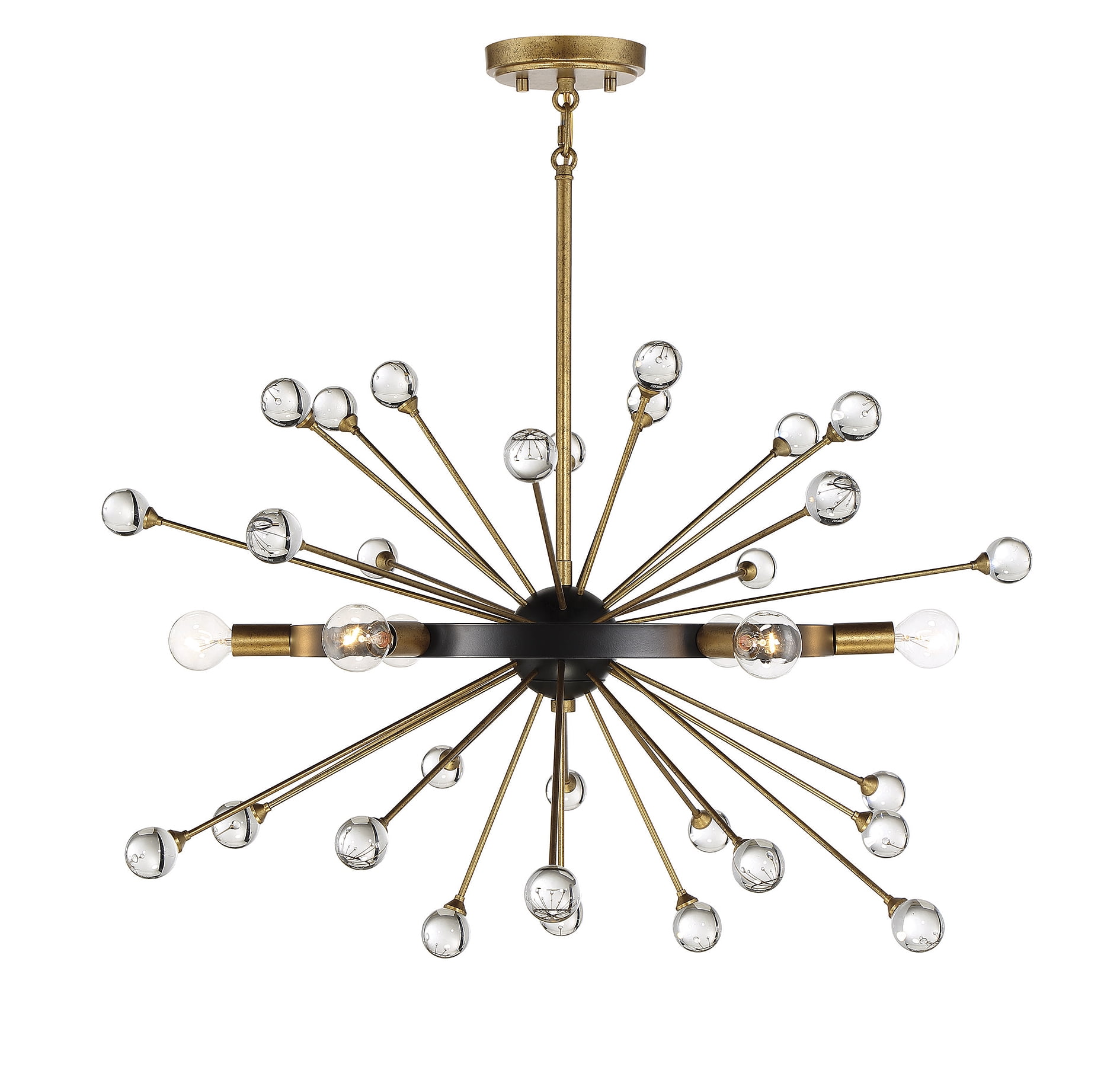 Ariel 6-Light Chandelier in Como Black with Gold Accents - Walmart.com